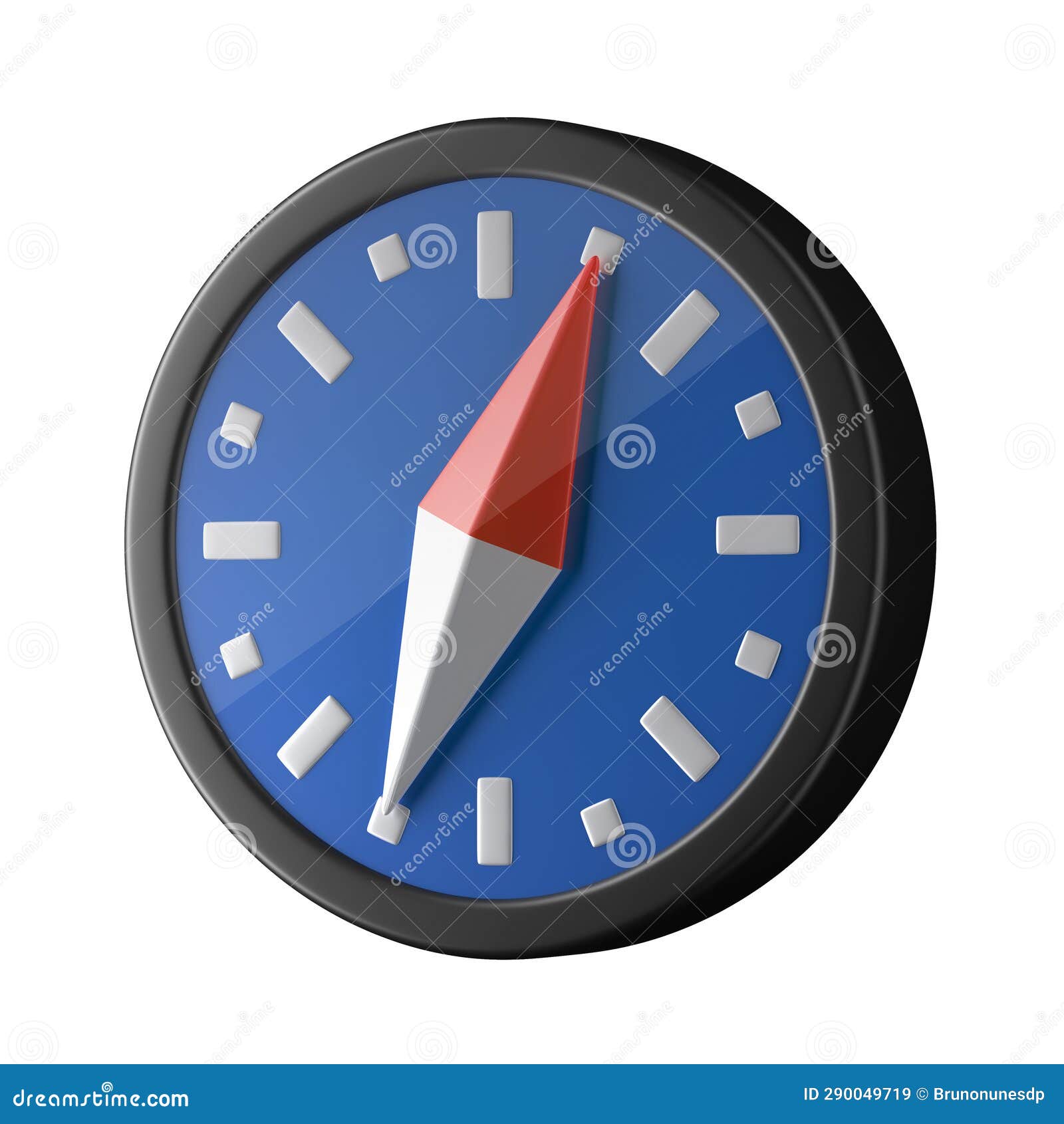 A 3D Compass Illustration Isolated on a White Background Stock ...
