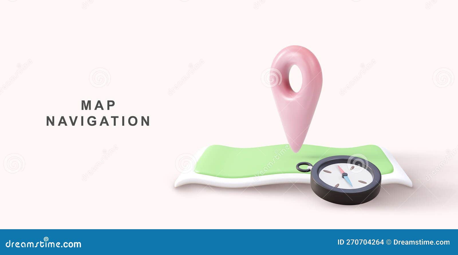 3d Compass and Map with Pointer. Vector Illustration Stock Vector ...