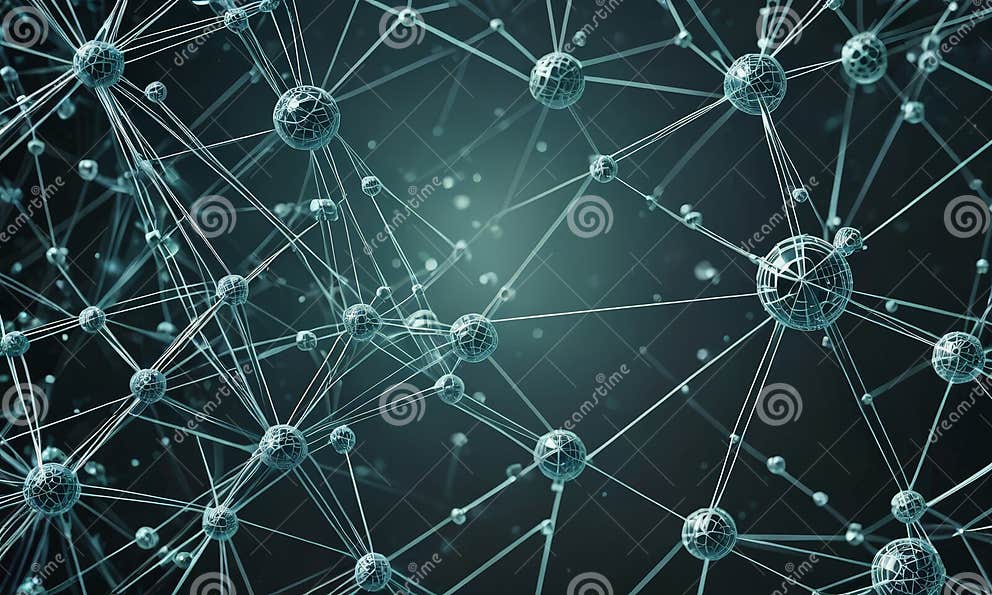 3D Complex Molecular Structure, Composed Interconnected Spheres and ...