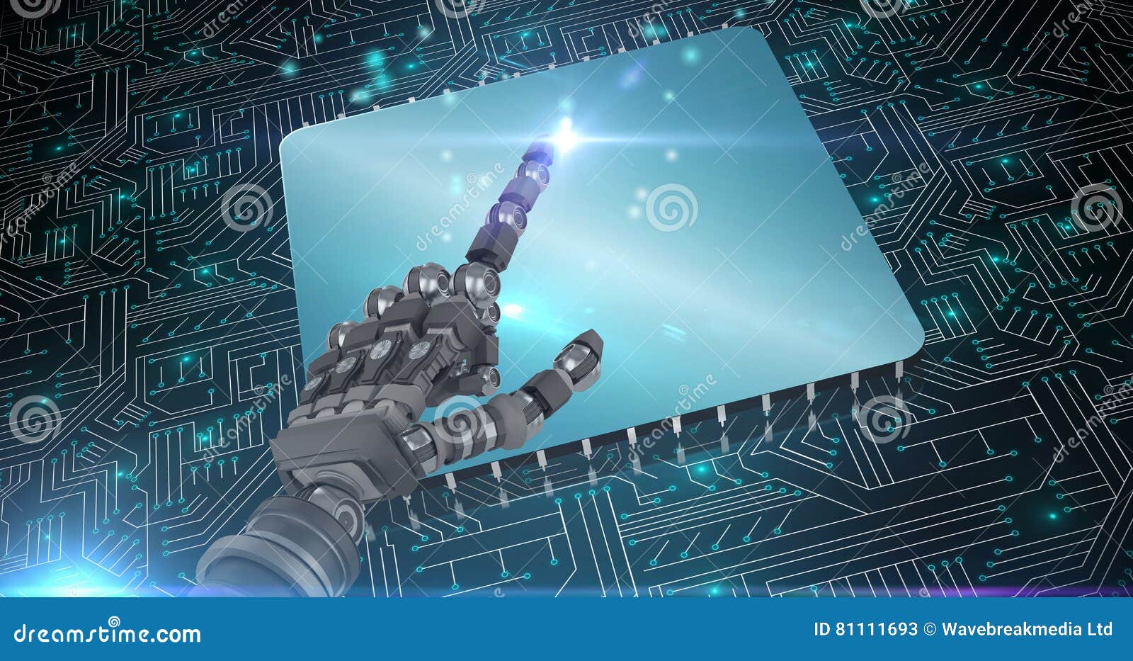 3D Composite Image of Back Robot Arm Pointing at Something Stock ...