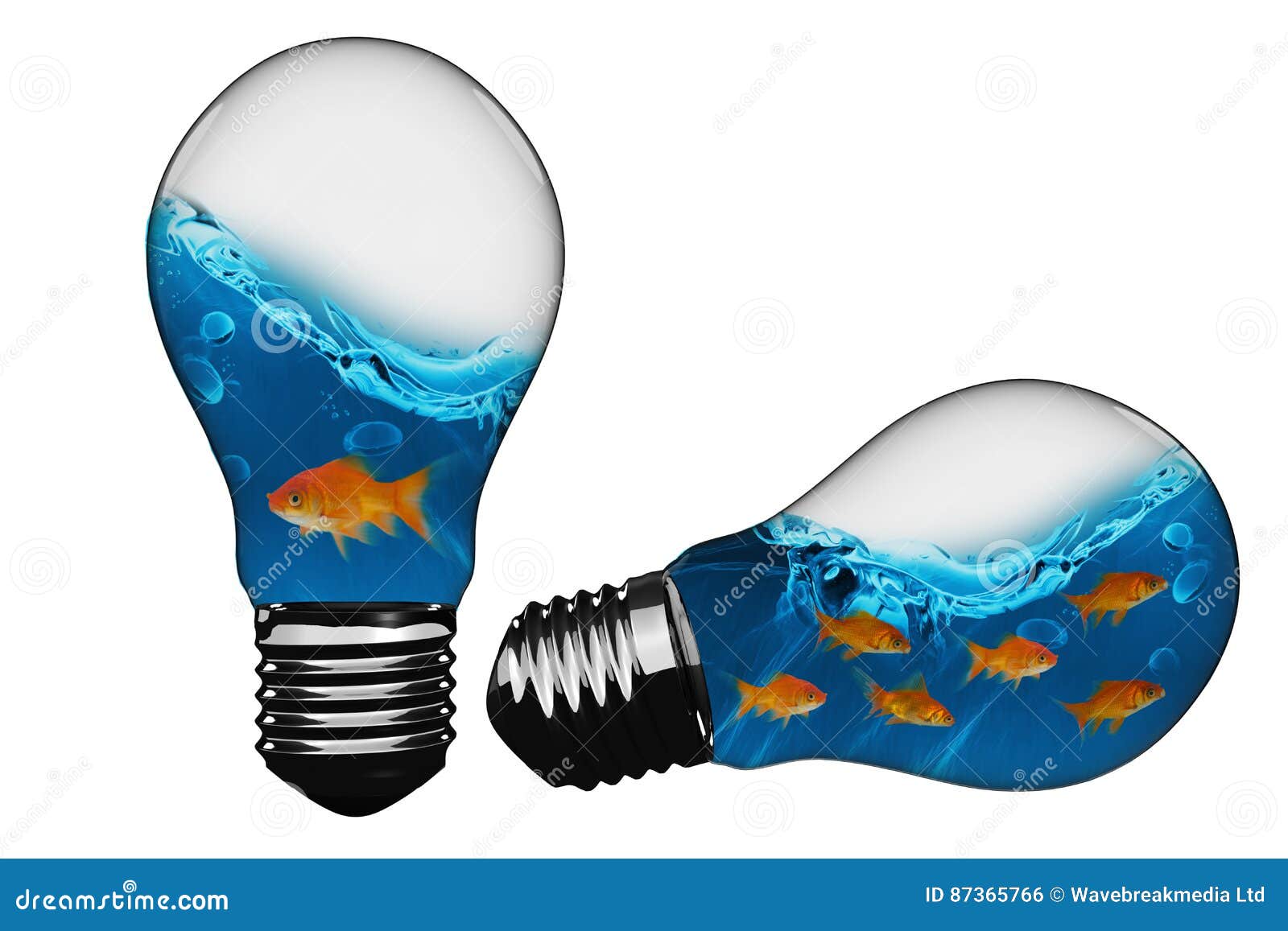 3D Composite Image of Light Bulb with Goldfish Inside Stock Photo ...