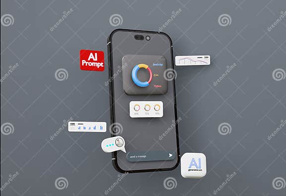 3d Computer Ai Robot Chatbot Web Uiux Software Ai Programming Algorithms Stock Illustration