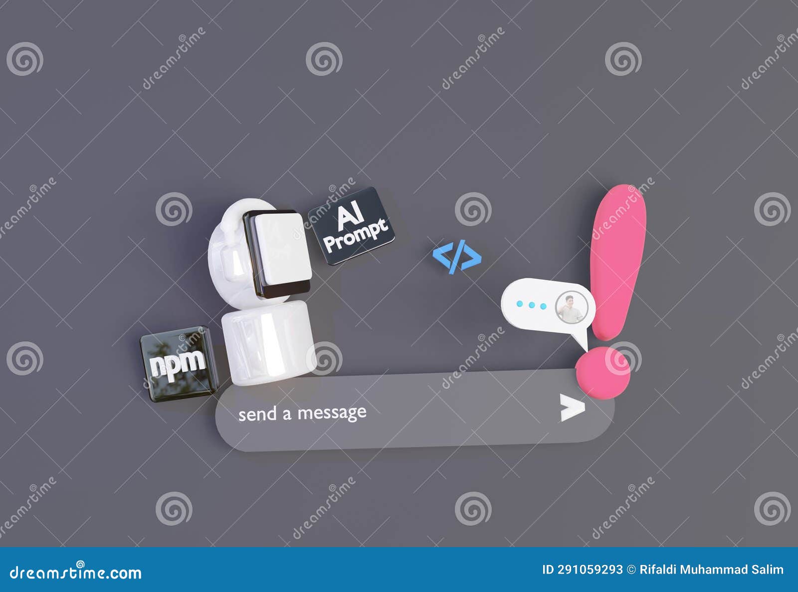3d Computer Ai Robot Chatbot Web Uiux Software Programming Algorithms Stock Illustration