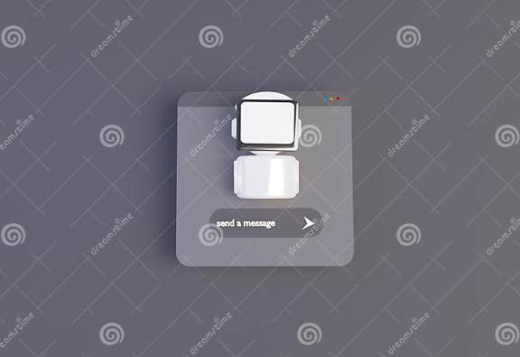 3D Computer AI Robot Chatbot Web UIUX. . SOFTWARE Ai Programming Algorithms Stock Illustration ...