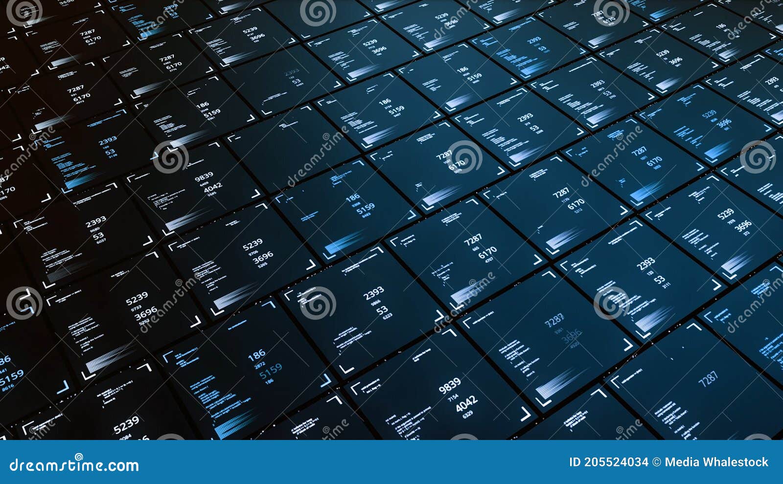 3d Computer Cells With Numbers Animation Business Structure In 3d Computer Graphics With