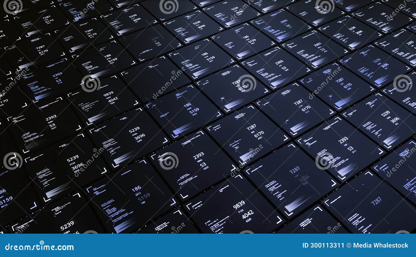3D Computer Cells with Numbers. Animation. Business Structure in 3D Computer Graphics with ...