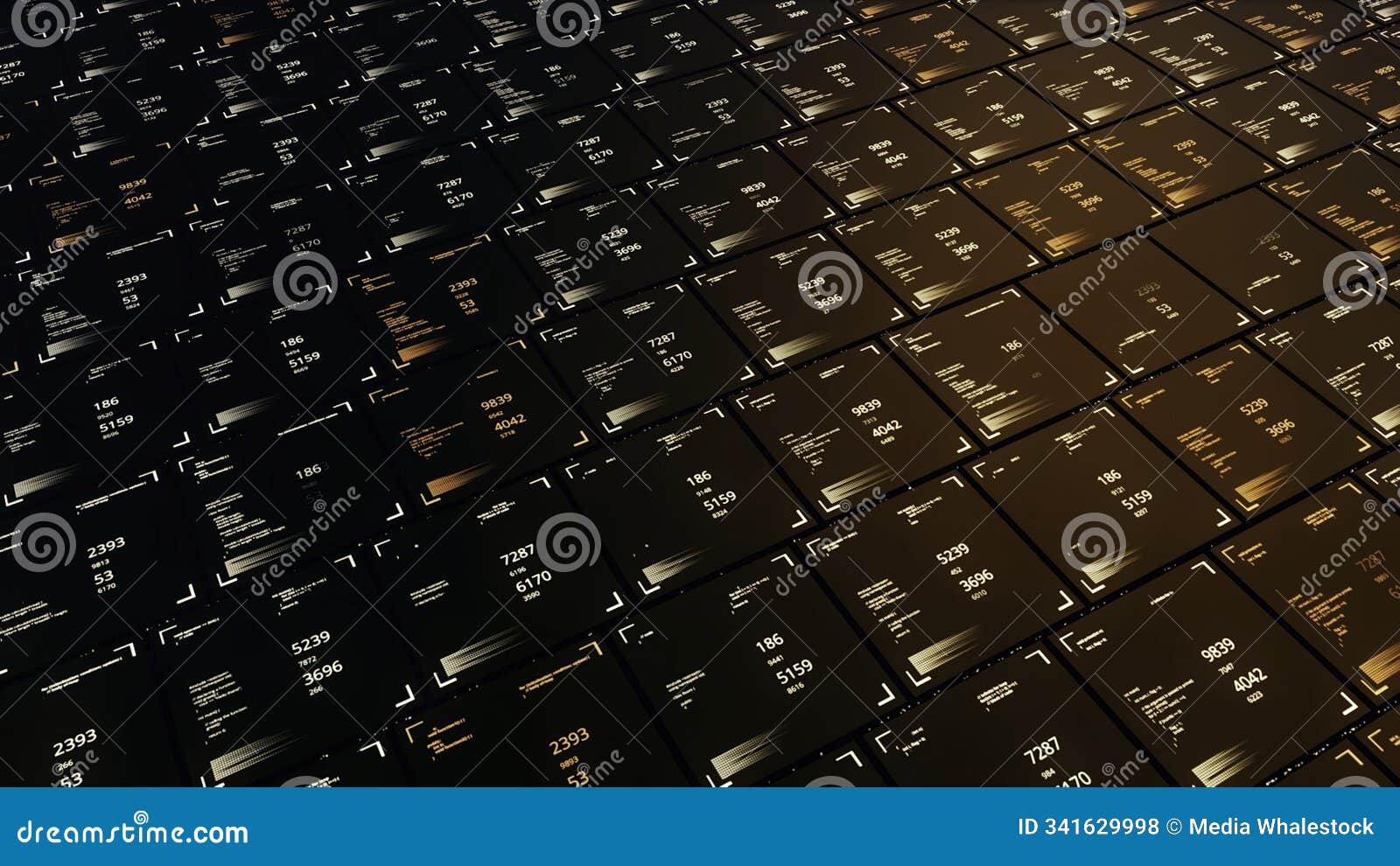 3d Computer Cells With Numbers Animation Business Structure In 3d Computer Graphics With