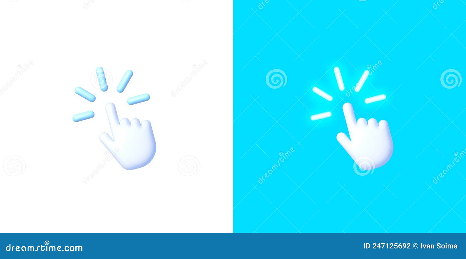 3d Computer Cursor Hand Web for Concept Design. 3d Hand Pointing Icon ...