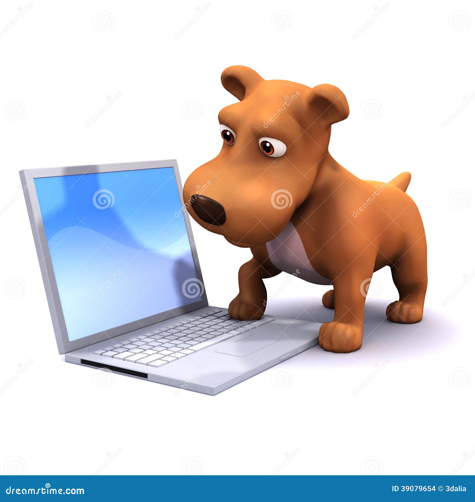 3d Computer dog stock illustration. Illustration of computer - 39079654
