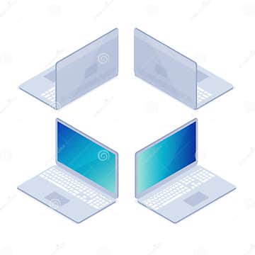 3d Computer Front View and Back View. Stock Vector - Illustration of ...
