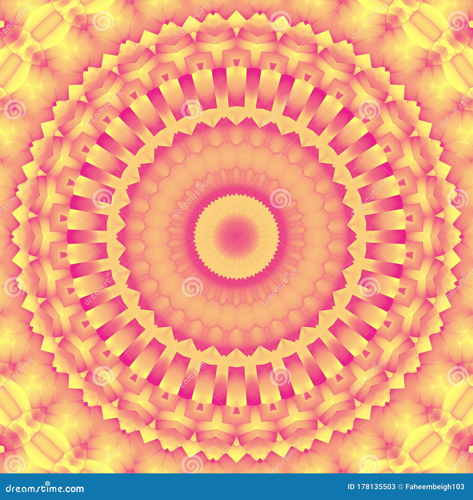 3d Computer Generated Beautiful Mandala Pattern Texture in Vibrant ...