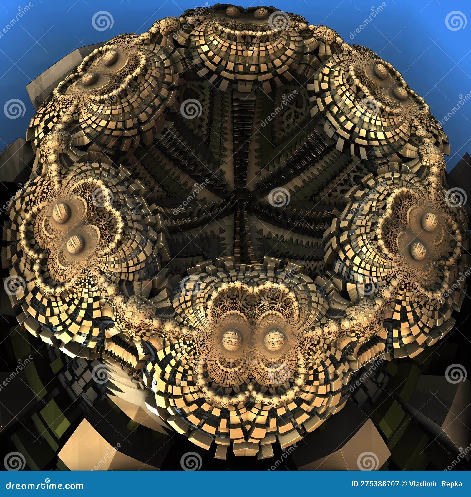 3D Computer Generated Colorful Virtual Scene Artwork Stock Illustration ...