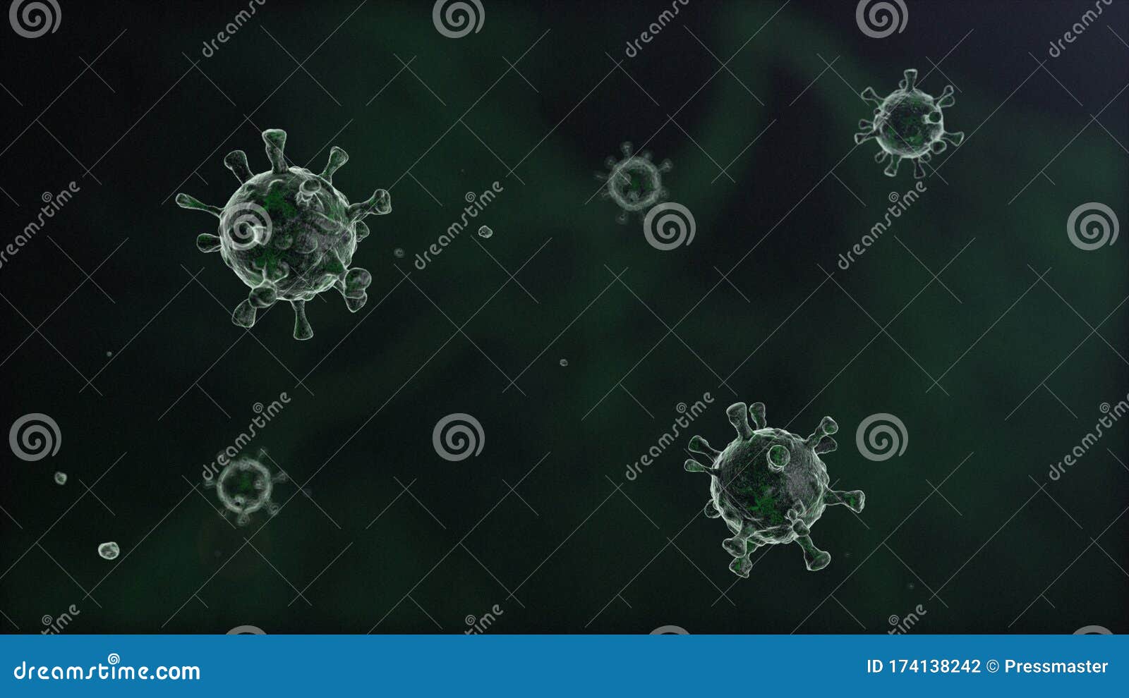 3d Computer Generated Image of Group of Magnified Virus Cells in ...