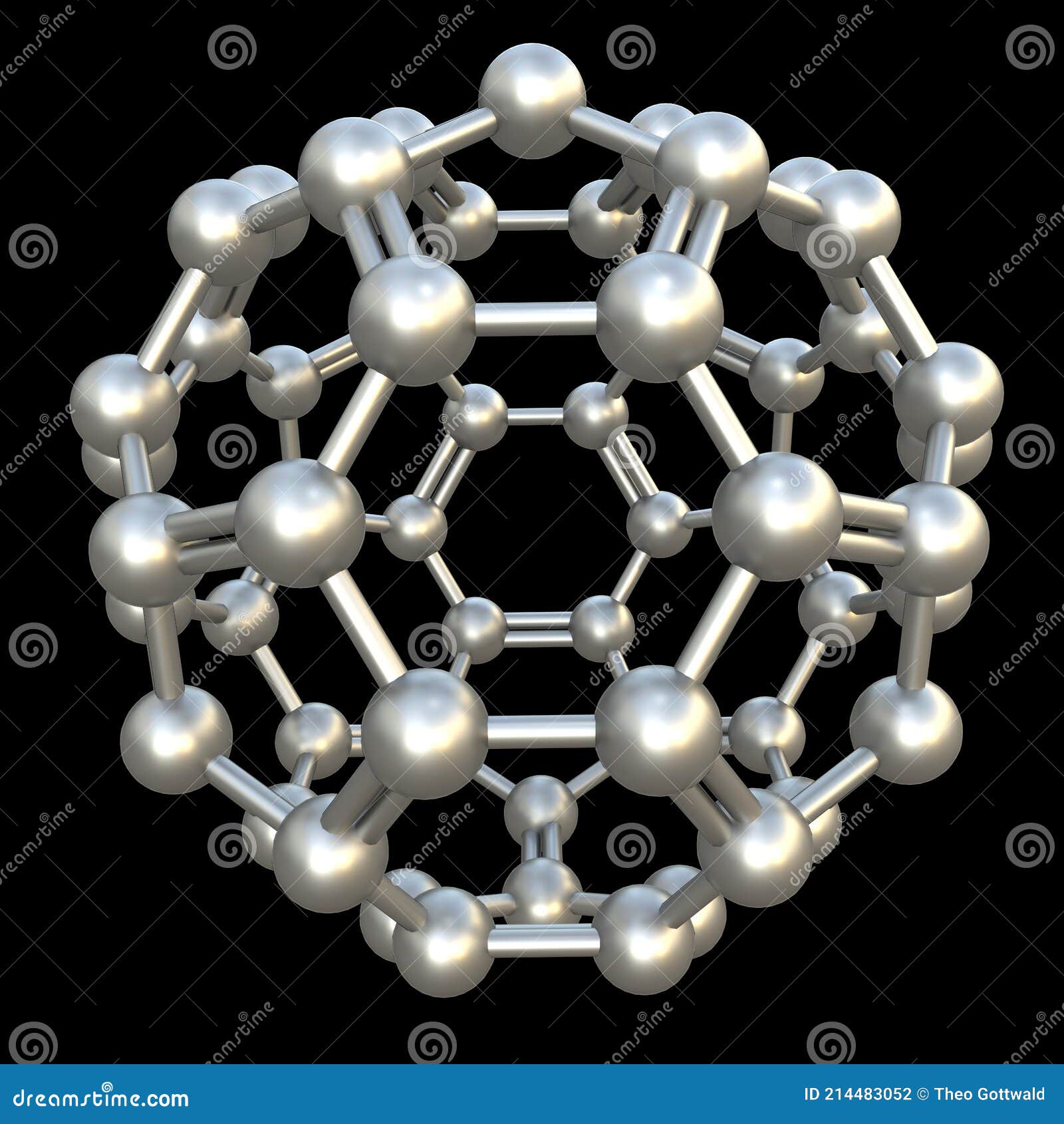 C60 Molecule stock illustration. Illustration of bonds - 214483052