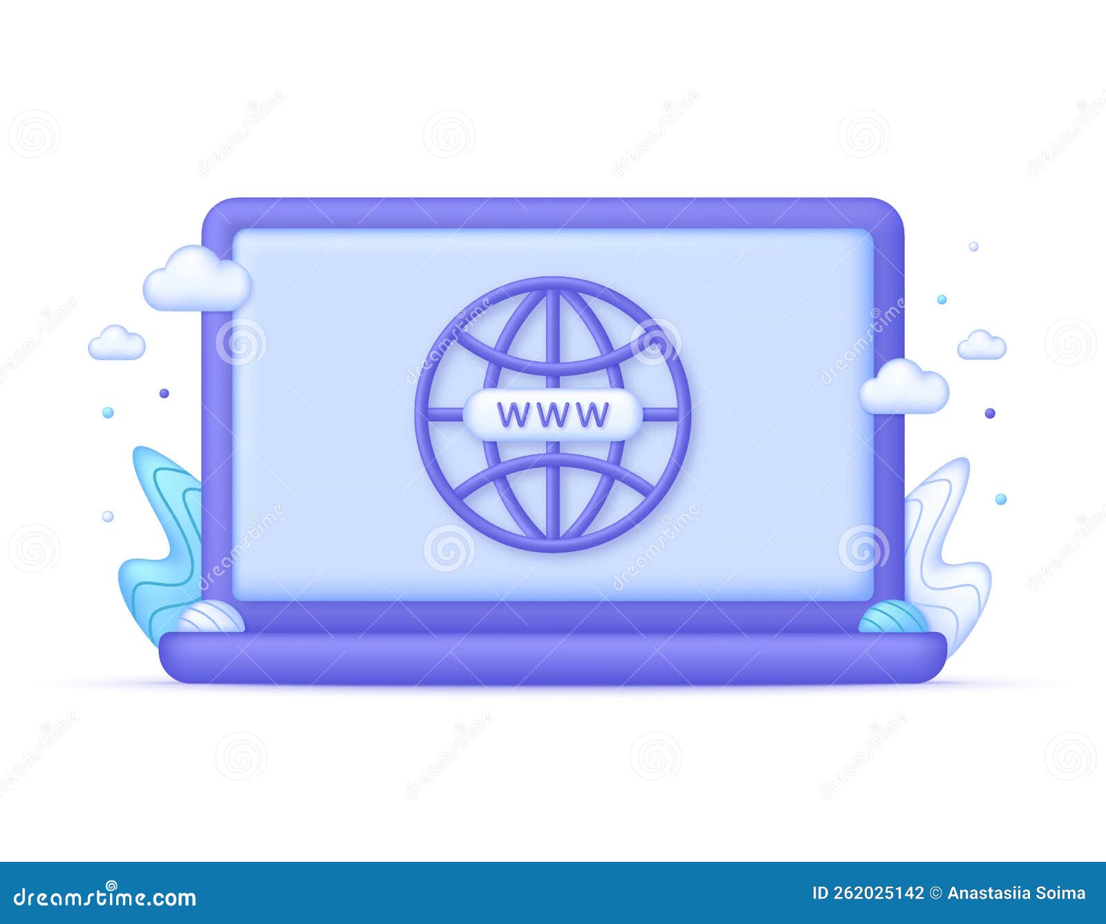 3D Computer and Globe Hyperlink Icon. Search WWW Sign. Web Hosting ...