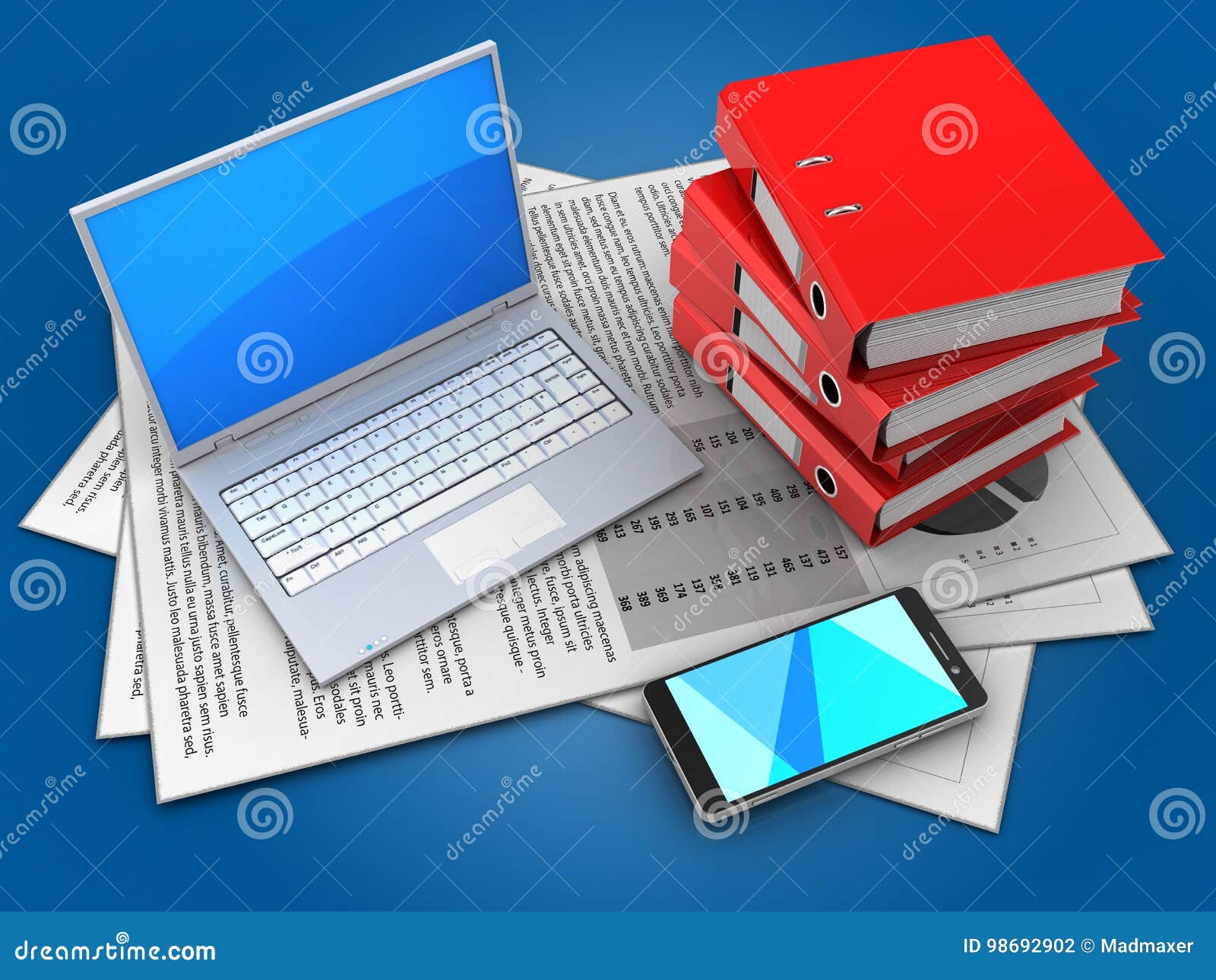 3d computer stock illustration. Illustration of mobile - 98692902