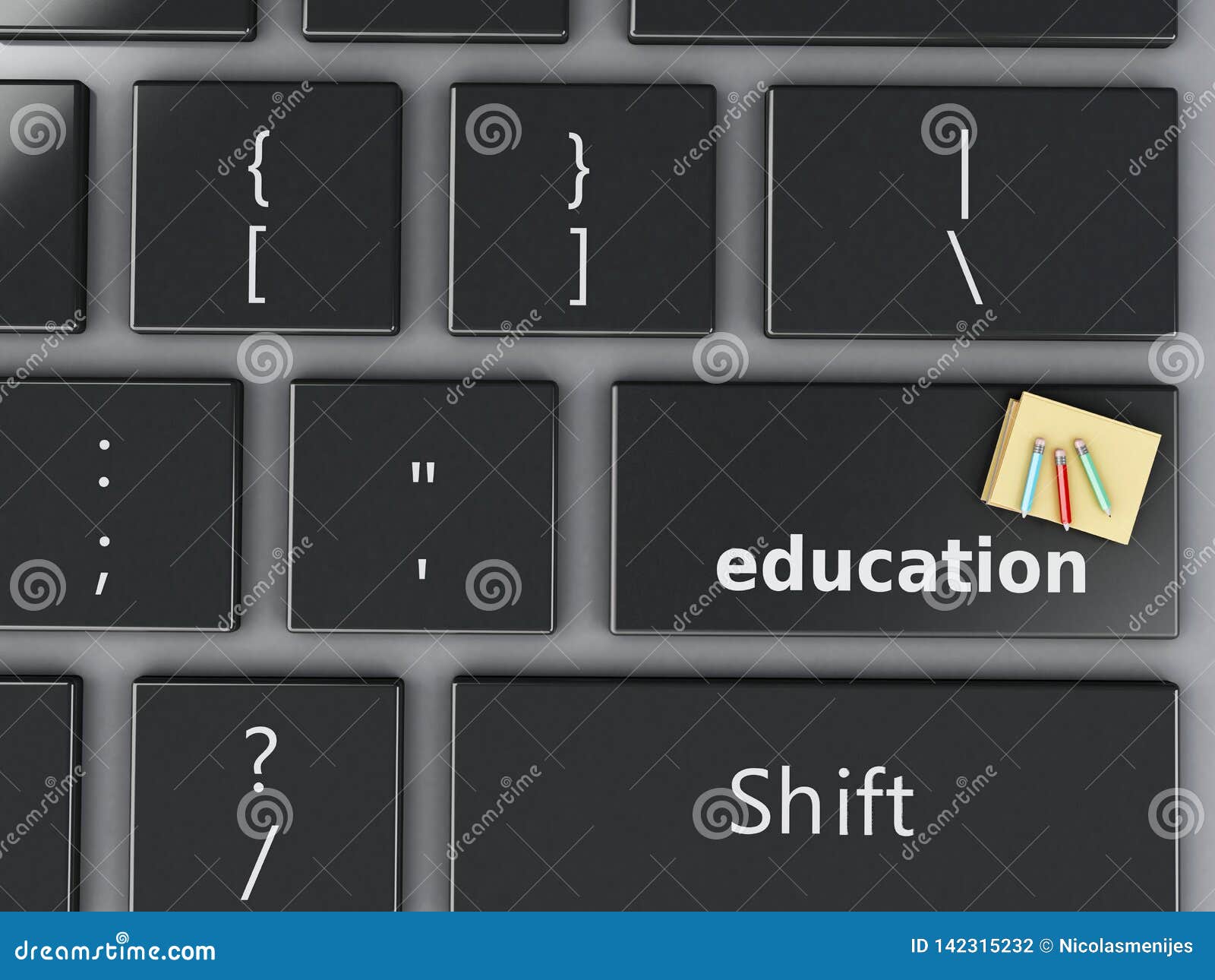 3d Computer Keyboard. Education Concept Stock Illustration ...