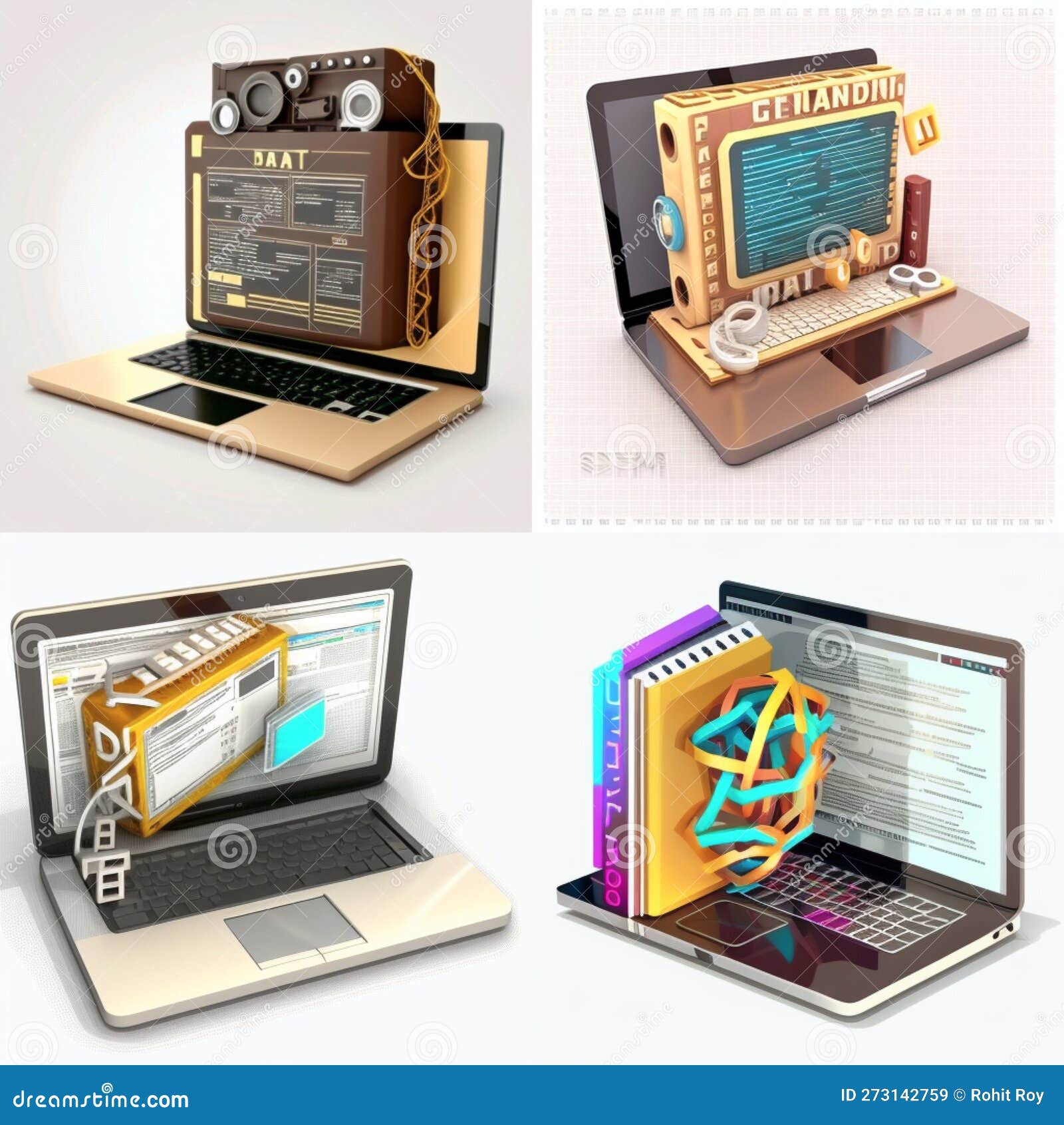 3D Computer Laptop and Program Code Development. Web Coding Concept Ai Generated Stock ...