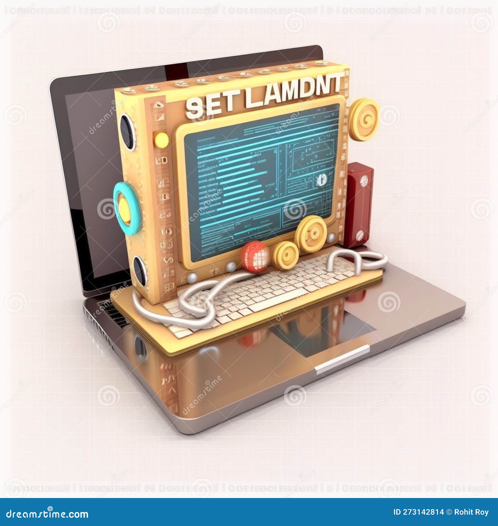 3d Computer Laptop And Program Code Development Web Coding Concept Ai