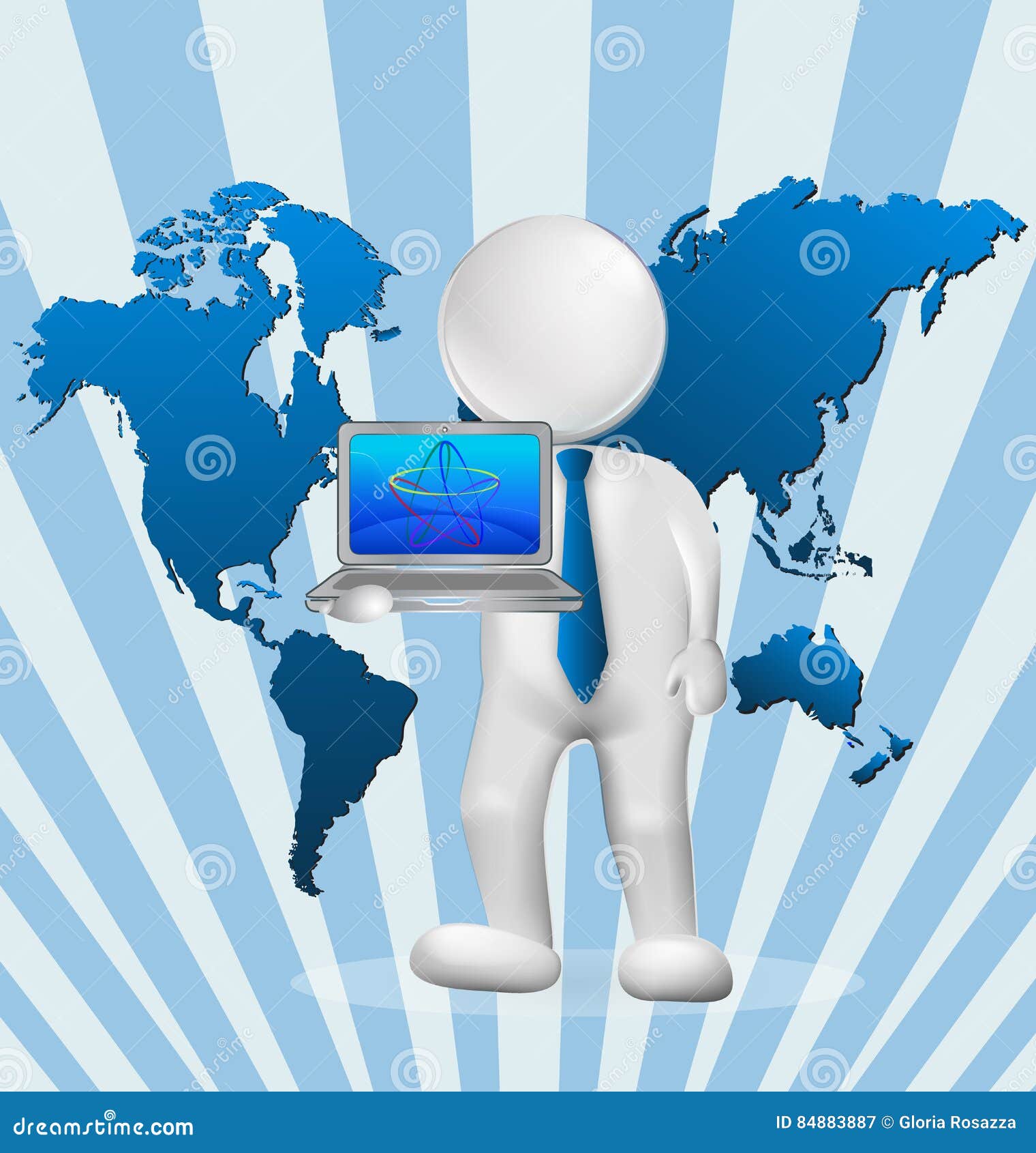 3D computer man stock vector. Illustration of backdrop - 84883887