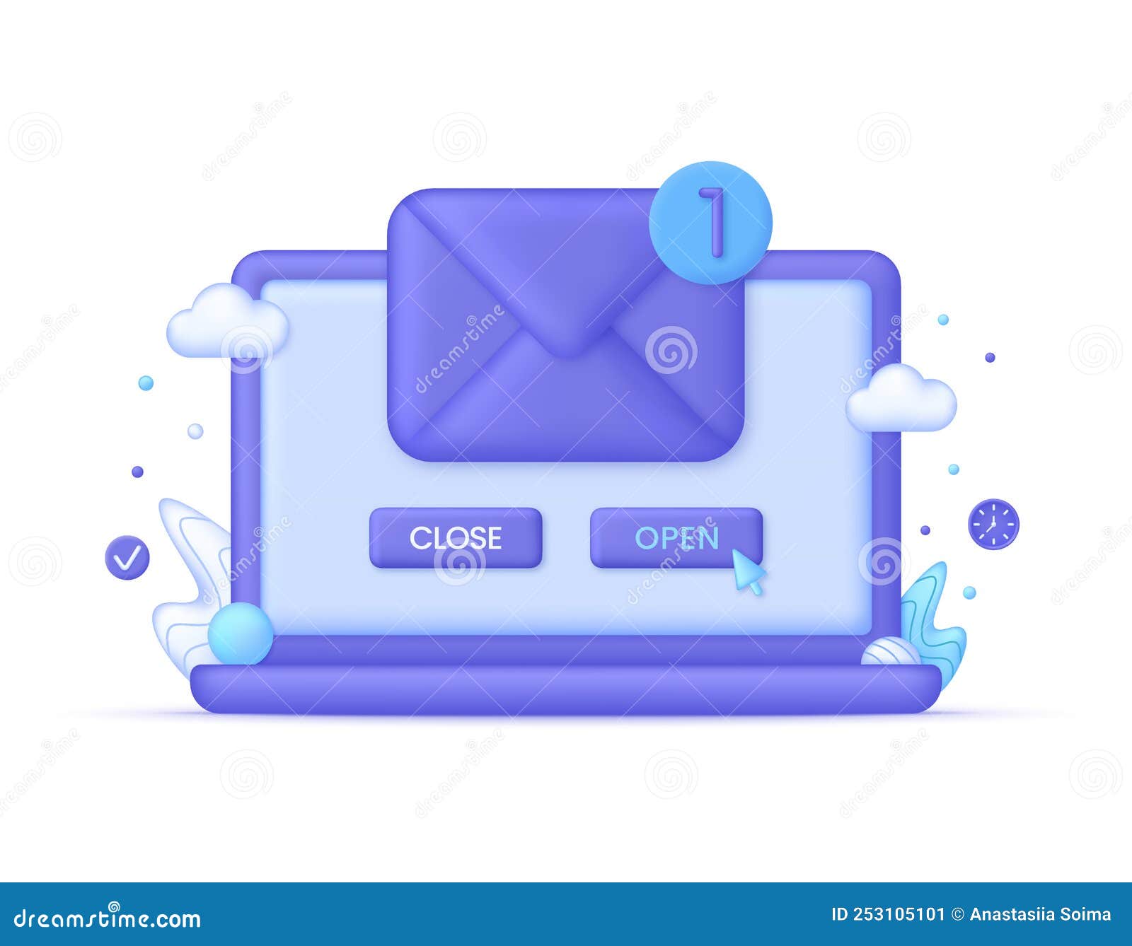 Concept Unread Email Message Notify Set Vector | CartoonDealer.com ...