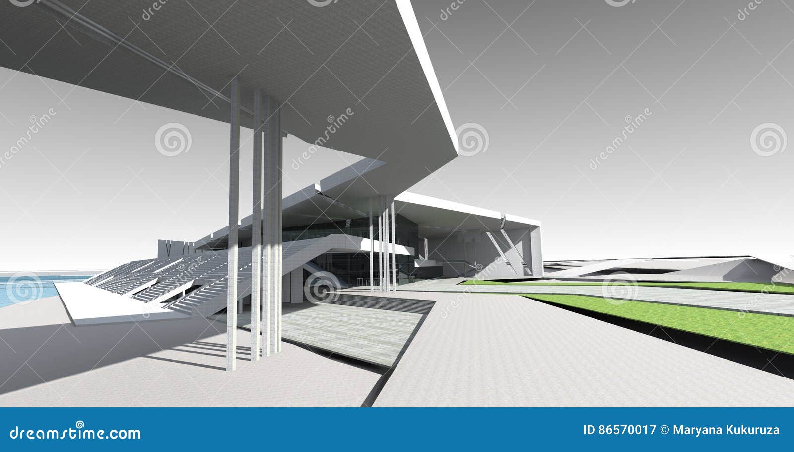 3D concept of building stock illustration. Illustration of office ...