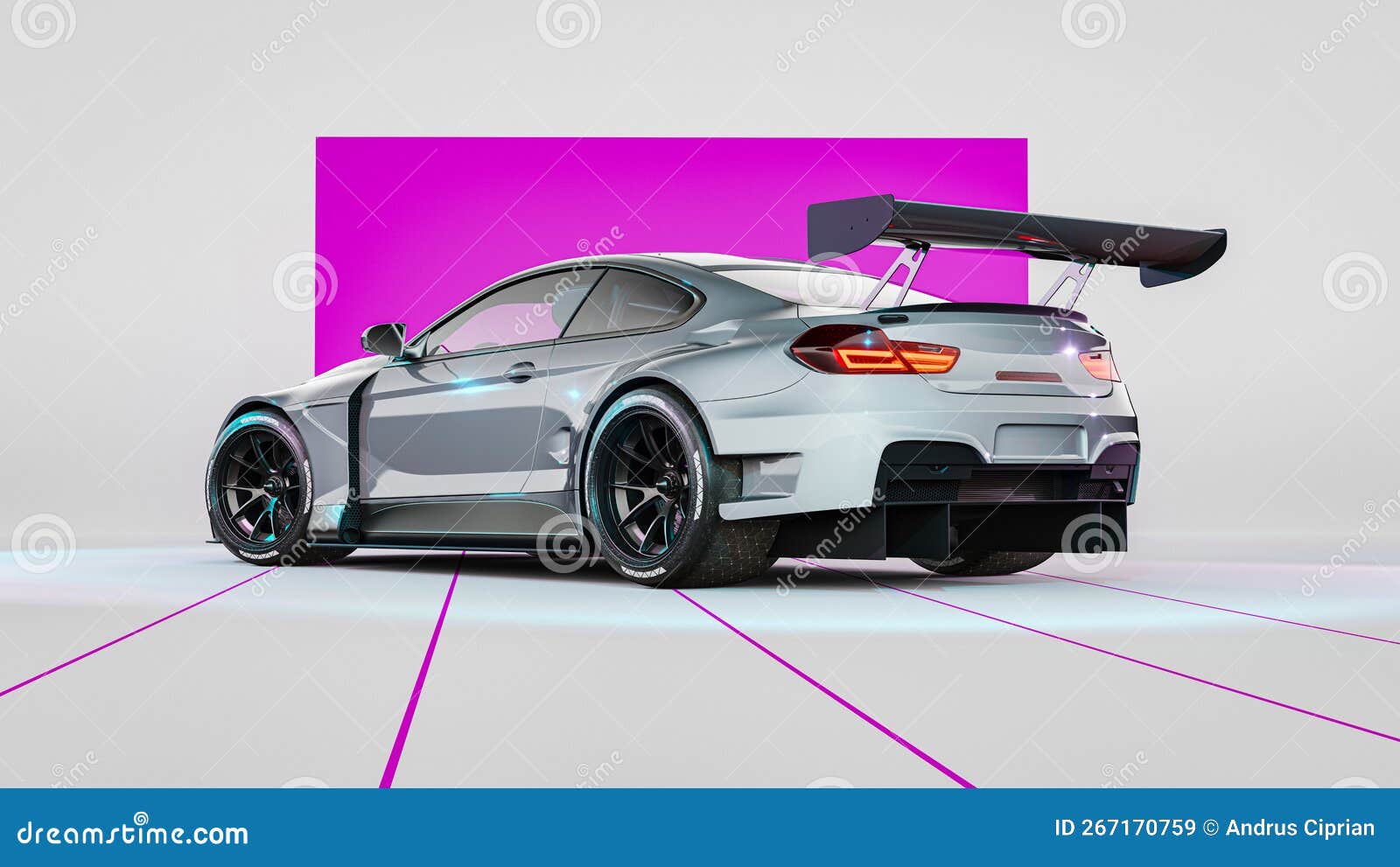 3D concept car stock illustration. Illustration of electric - 267170759