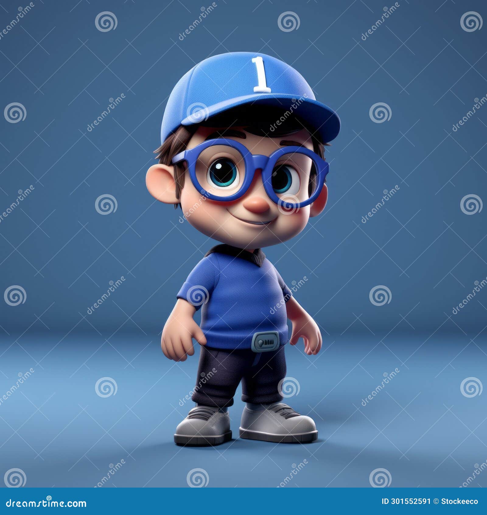 Vibrant Blue and White Cartoon Character: a Delightful Animation for ...