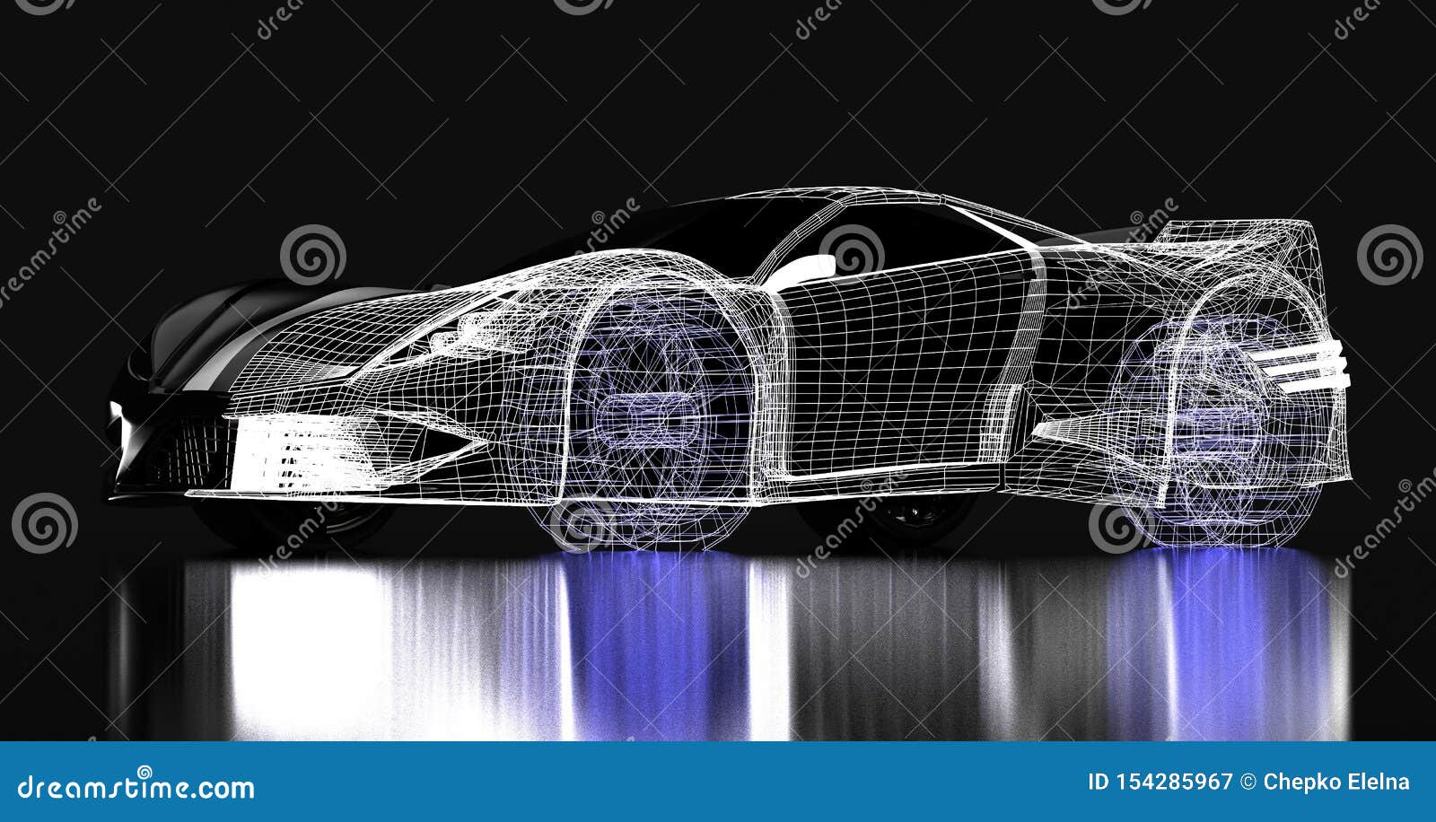 3d Concept Design ,Modern Black Sports Car ,skeleton,3d ,render Stock ...