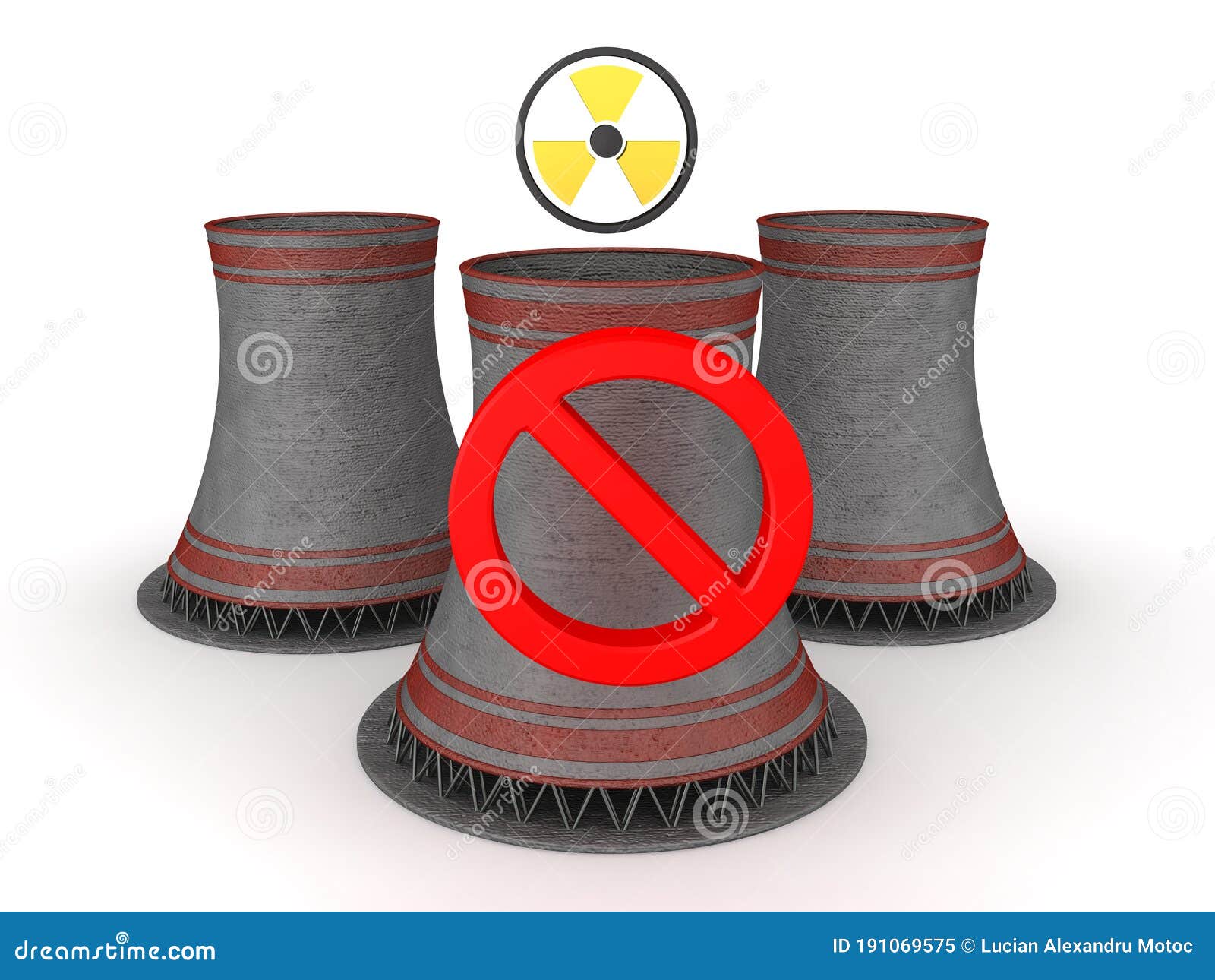 3D Concept Image Against Nuclear Energy Stock Illustration ...