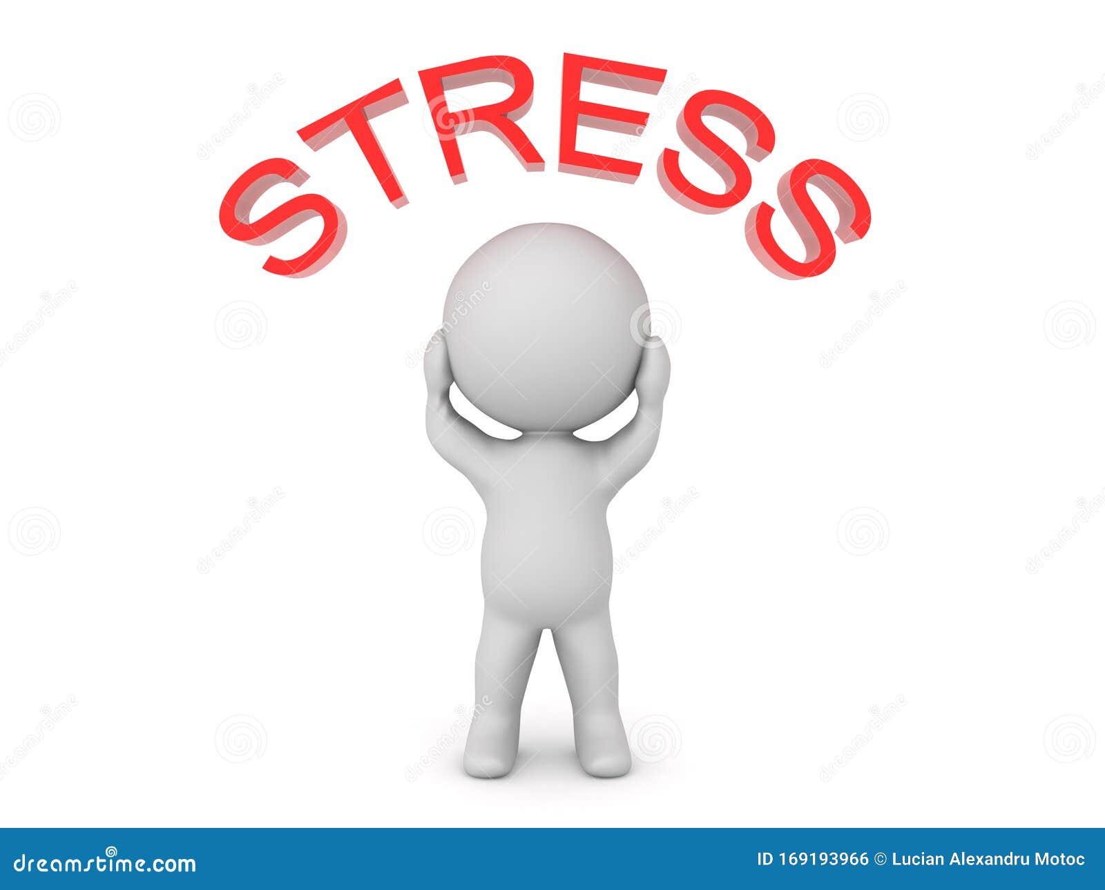 3D Concept Image about Being Stressed Stock Illustration - Illustration ...