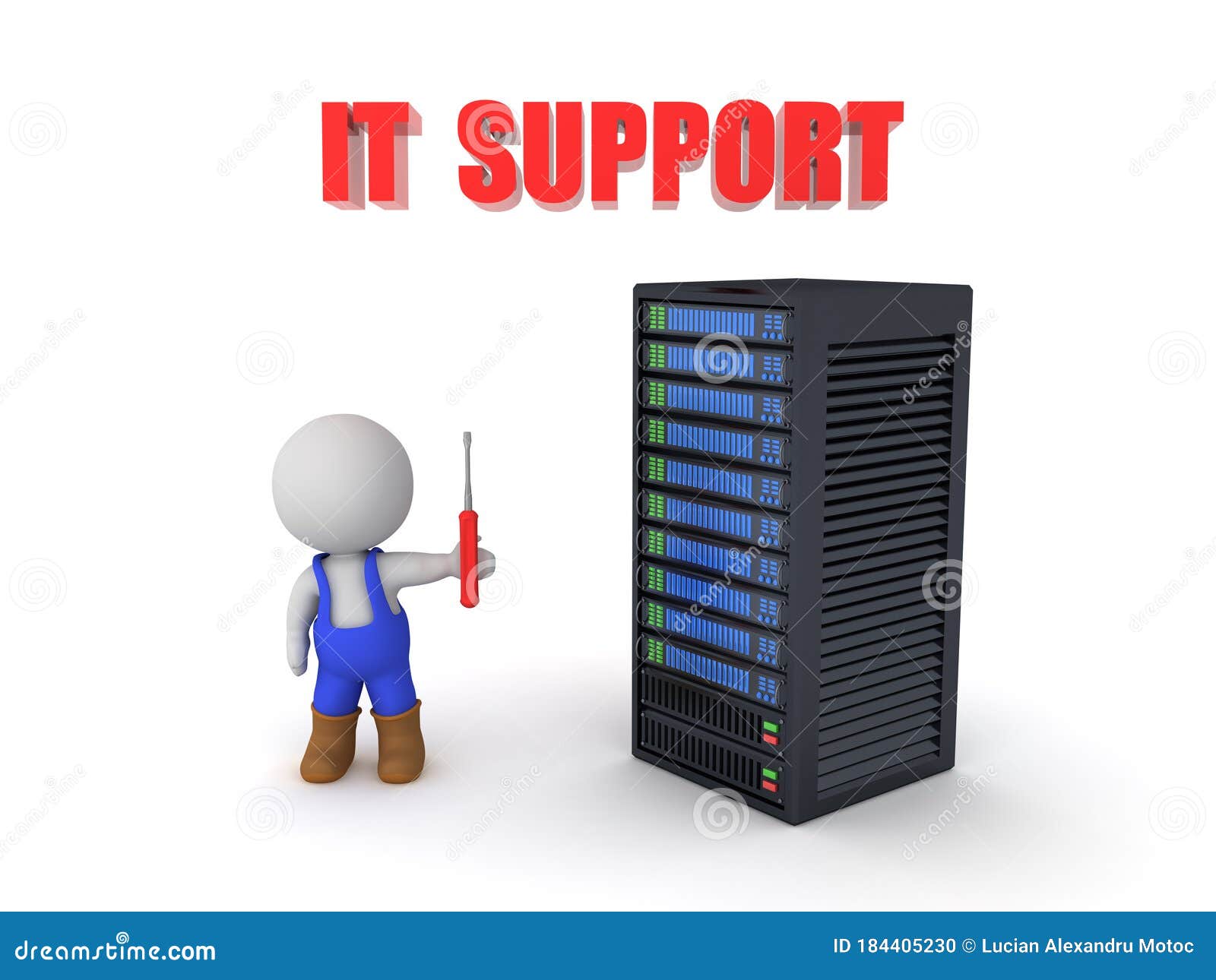 3D Concept Image about it Support Stock Illustration - Illustration of ...