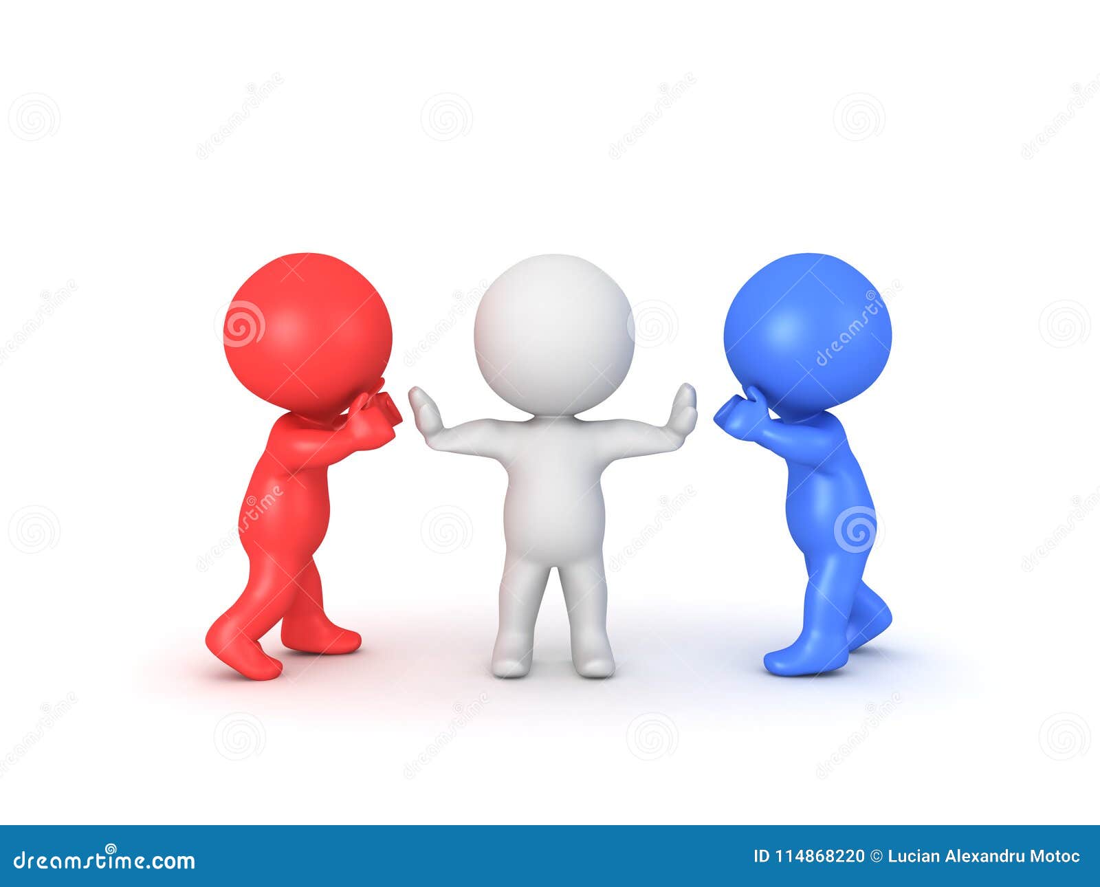 3D Concept of Keeping People from Fighting Each Other Stock ...