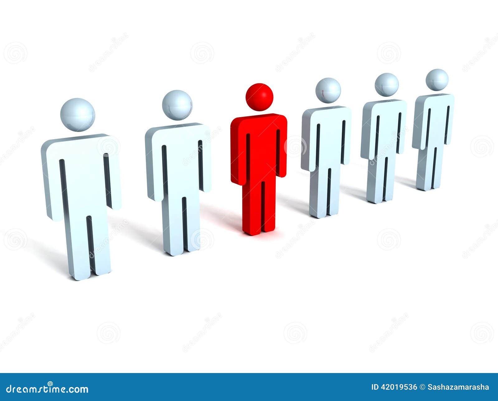 3d Concept of Leadership Teamwork. Red Different Person Stock ...