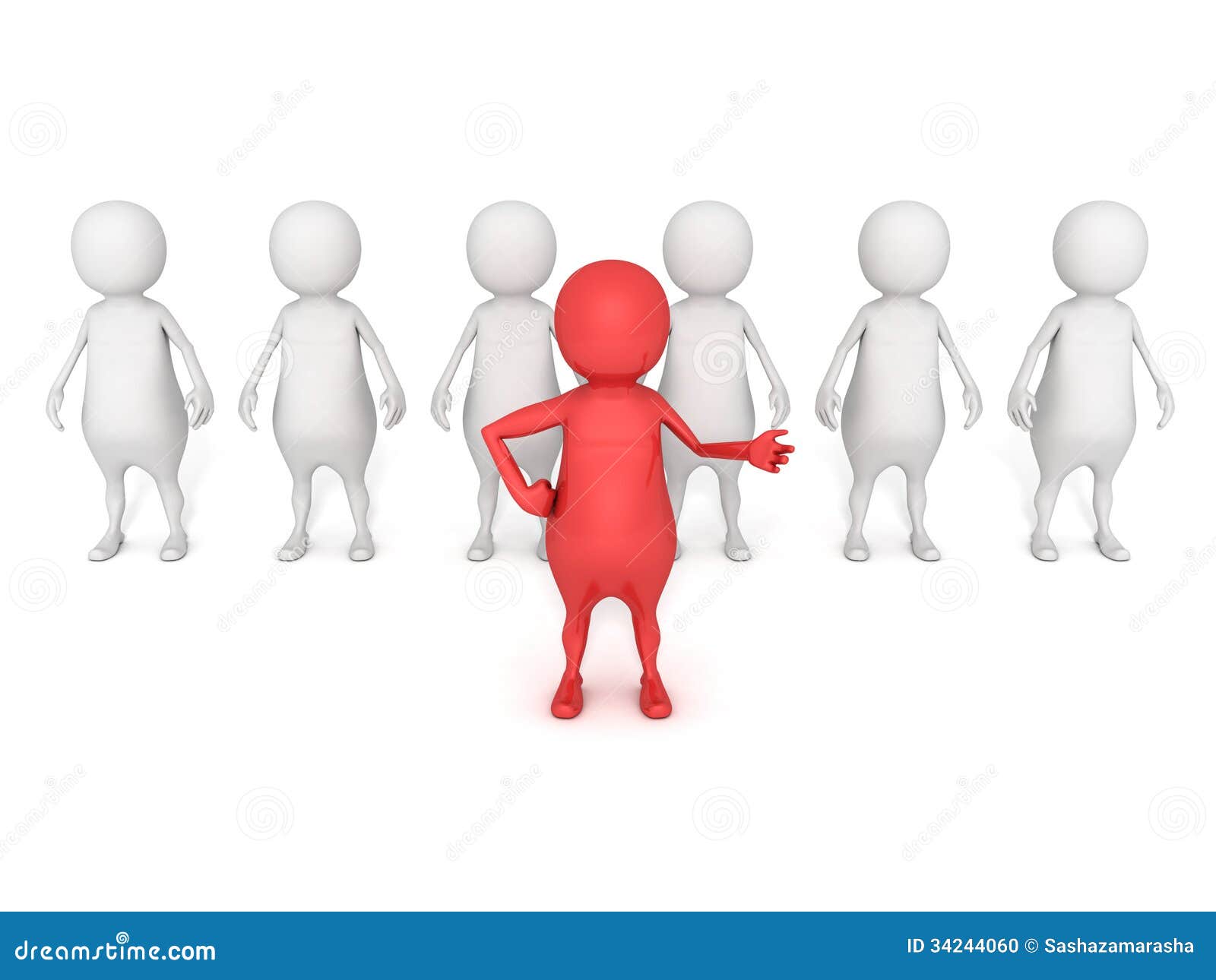 3d Concept Man Icon Leadership and Team Work Stock Illustration ...