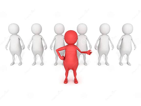 3d Concept Man Icon Leadership and Team Work Stock Illustration ...