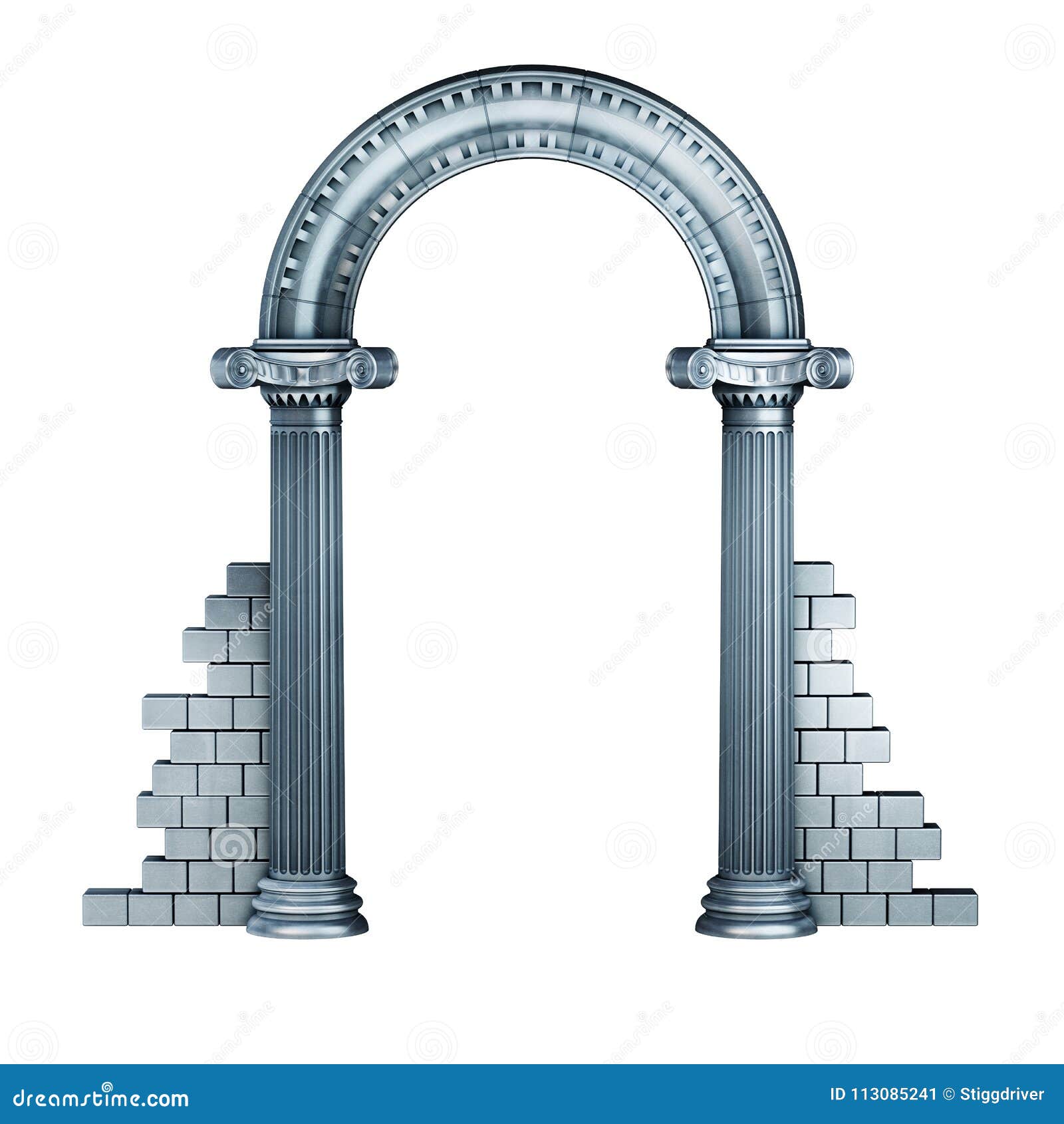 3d Illustration of a Metallic Arch. Stock Image - Image of rendering ...
