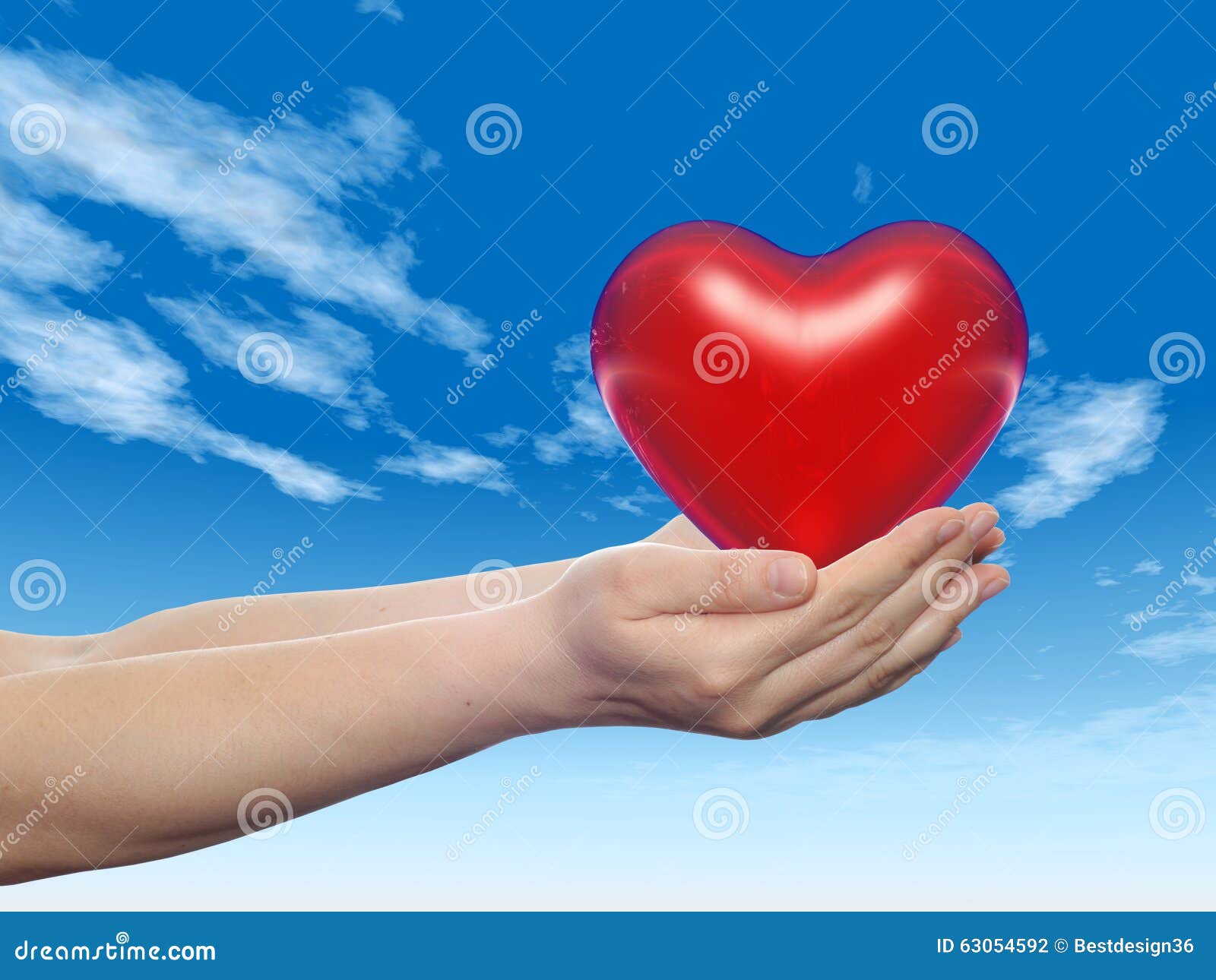 3D Conceptual Heart Held in Hands Stock Photo - Image of human ...