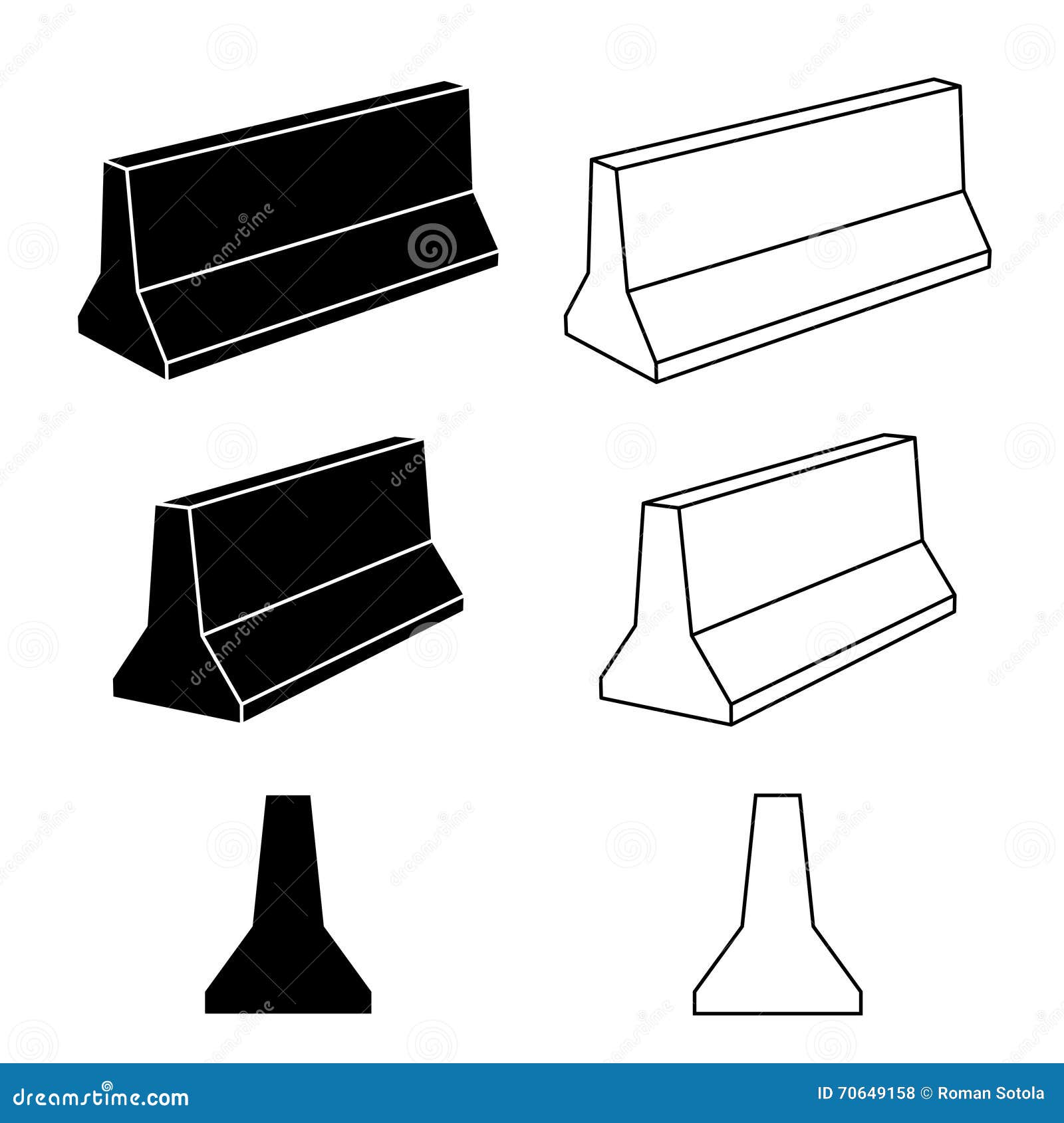 Set Road Barrier, Traffic Sign, Exclamation Mark In Triangle ... Set Road Barrier, Traffic Sign, Exclamation Mark In Triangle ...