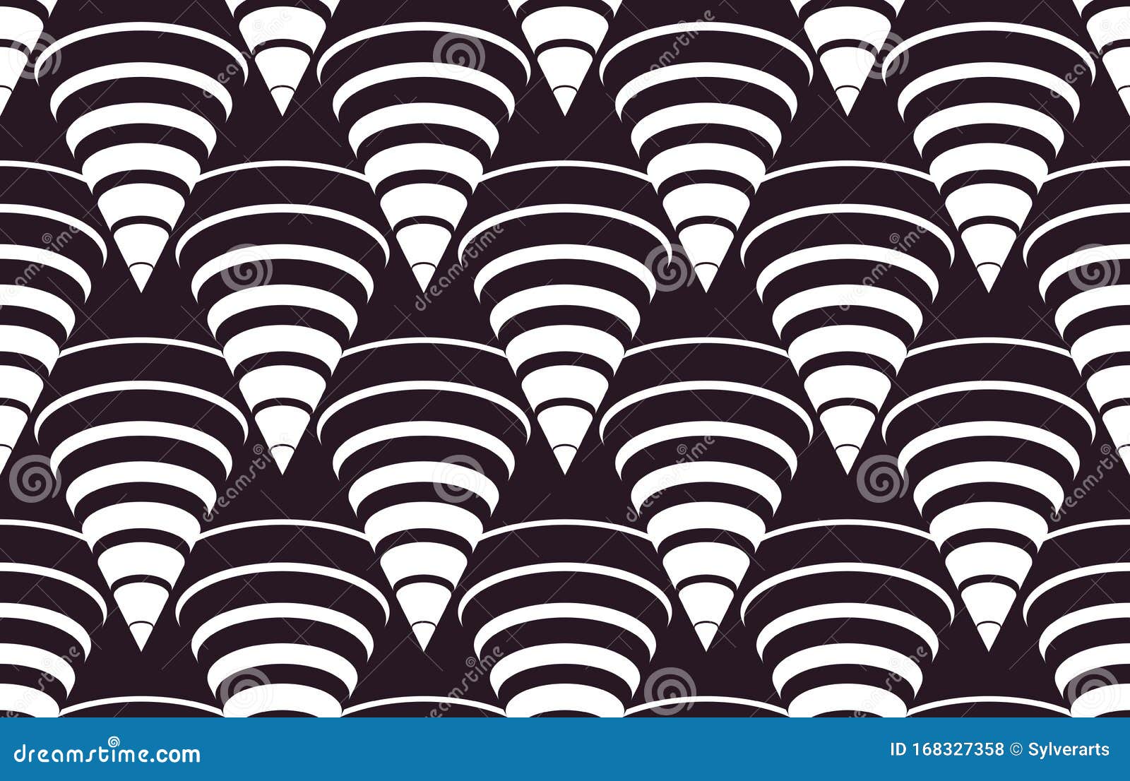 3D Cones Optical Seamless Pattern, Vector Repeat Tiling Background, Op ...