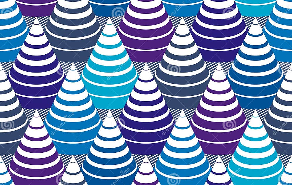 3D Cones Optical Seamless Pattern, Vector Repeat Tiling Background, Op ...