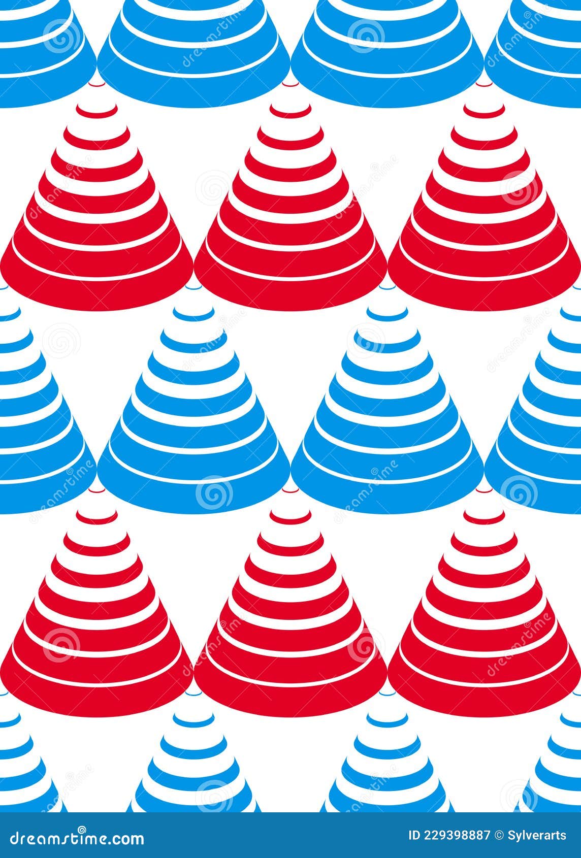 3D Cones Optical Seamless Pattern, Vector Repeat Tiling Background, Op ...
