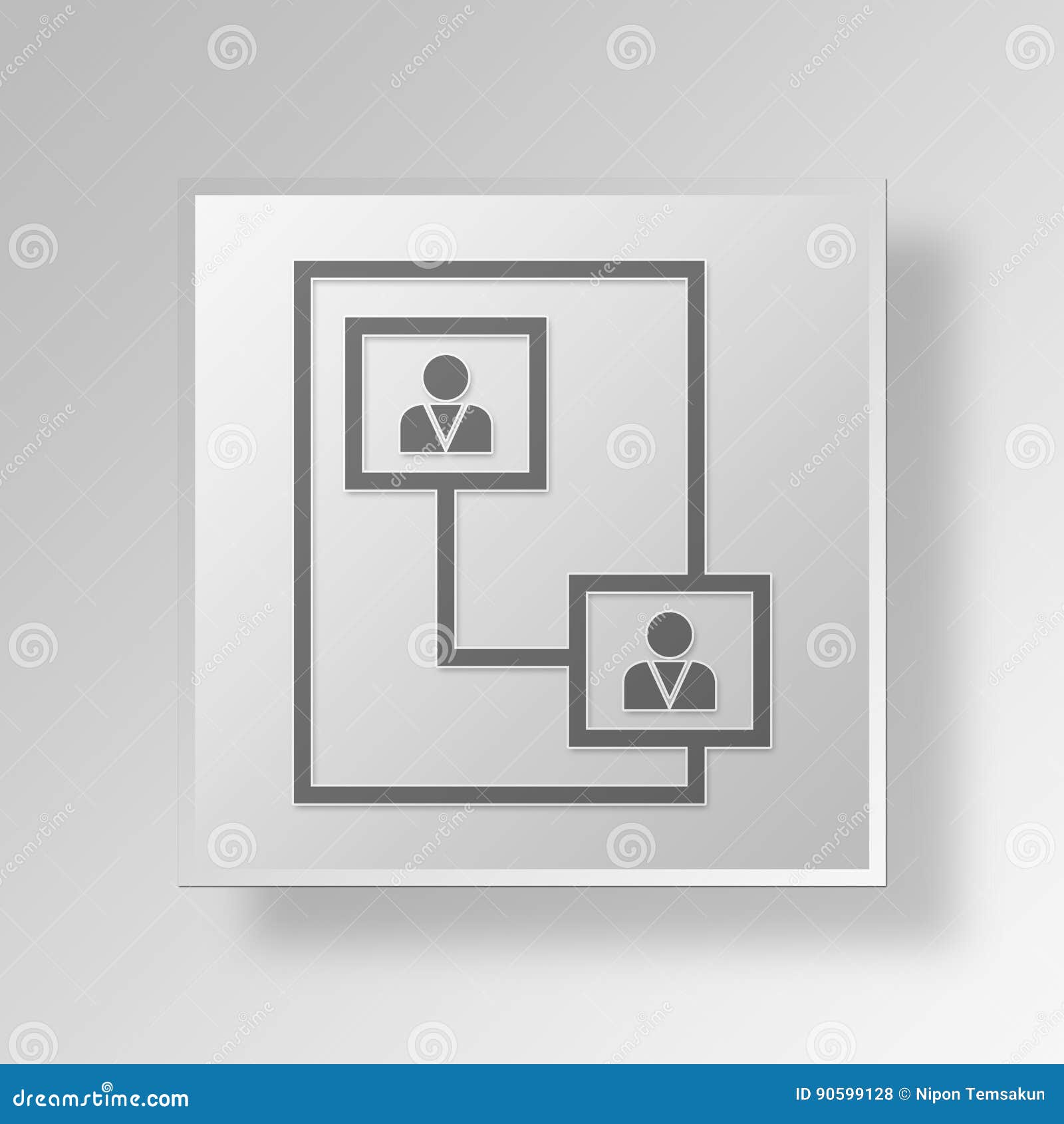 3D Connect Icon Business Concept Stock Illustration - Illustration of ...