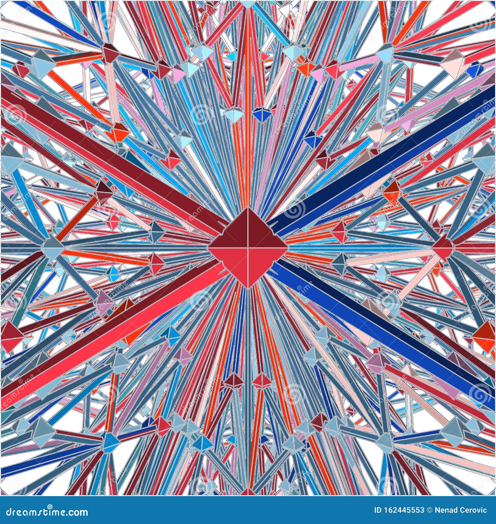 3d Connected Octahedron Structure Construction Colorful Vector Stock ...