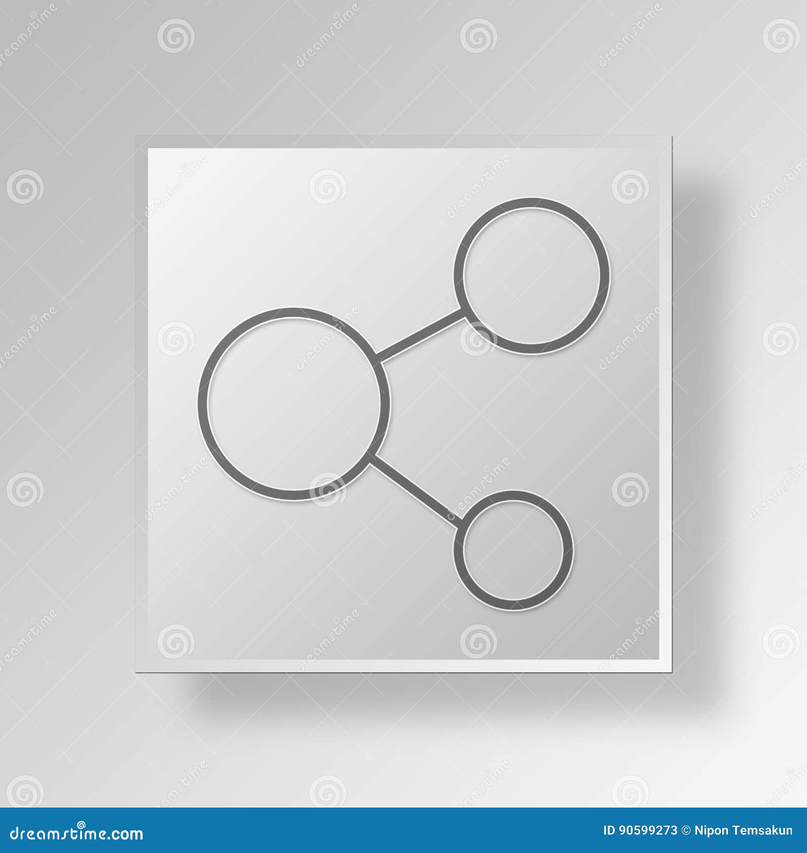 3D Connection Icon Business Concept Stock Illustration - Illustration ...
