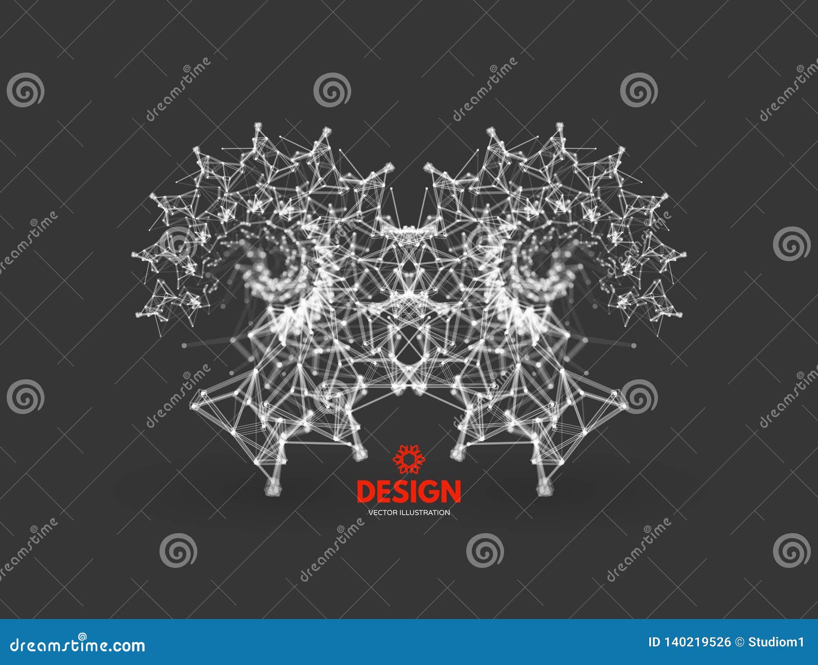 3d Connection Structure. Futuristic Technology Style. Low-poly Element ...