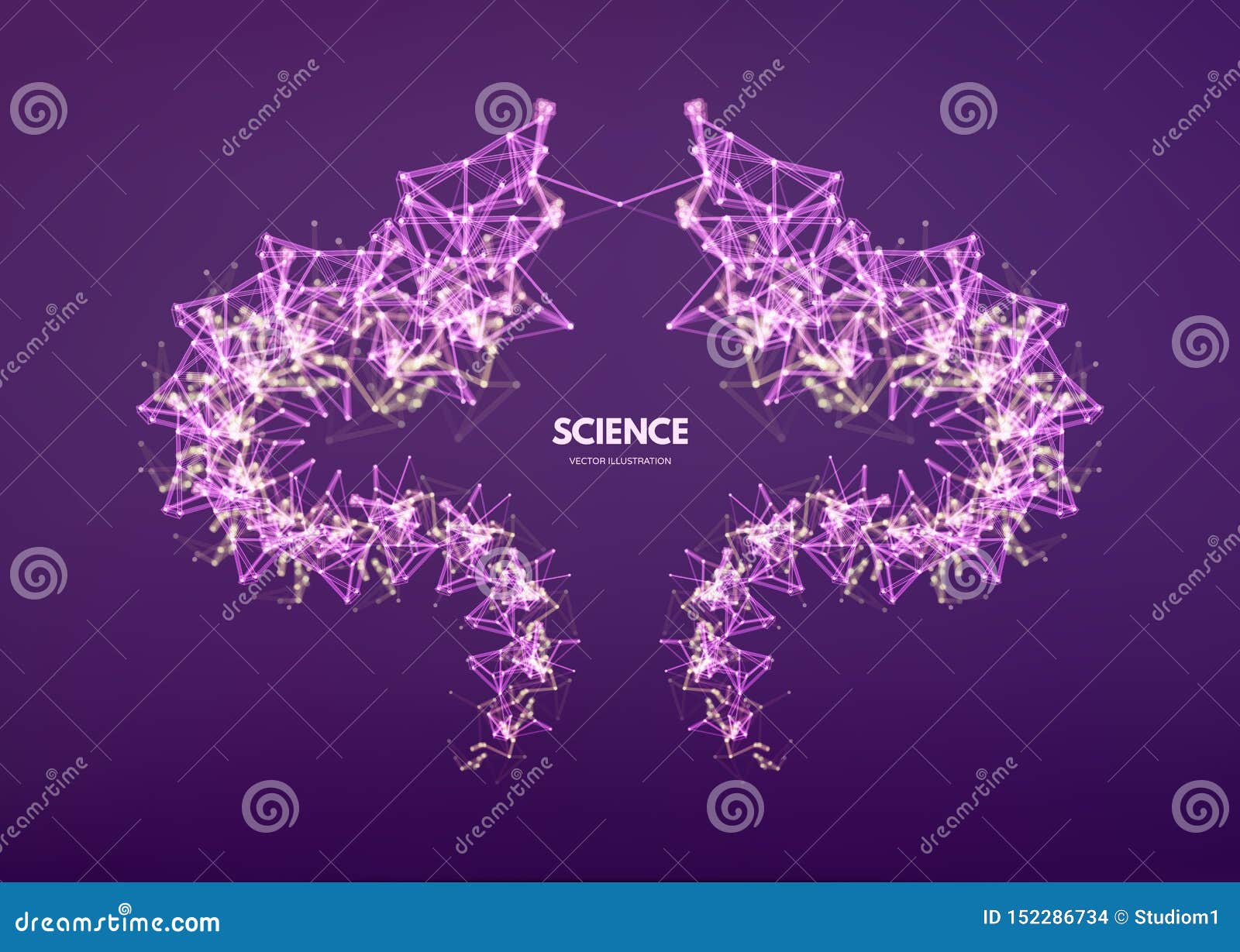 3d Connection Structure. Futuristic Technology Style. Low-poly Element ...
