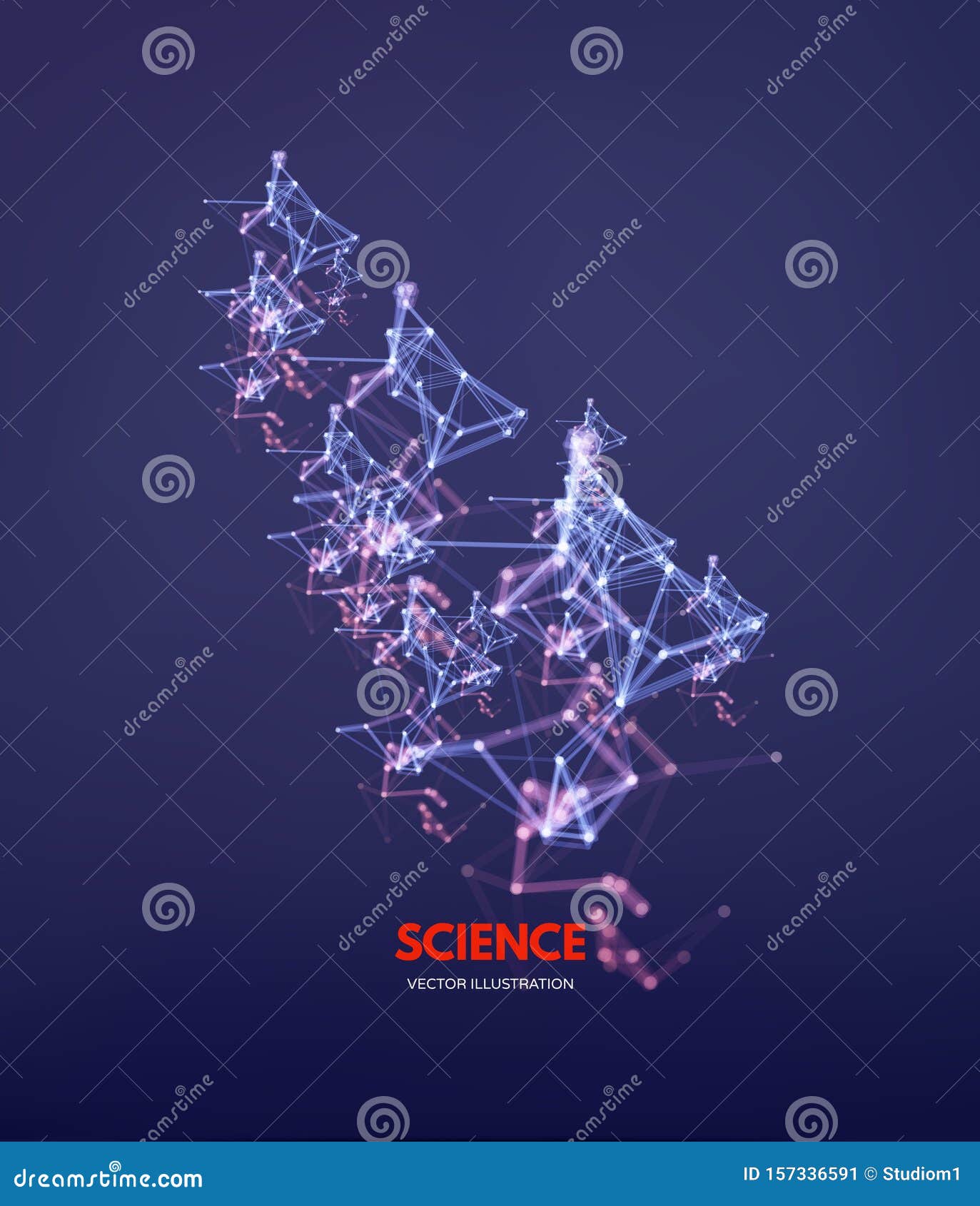 3d Connection Structure. Futuristic Technology Style. Low-poly Element ...
