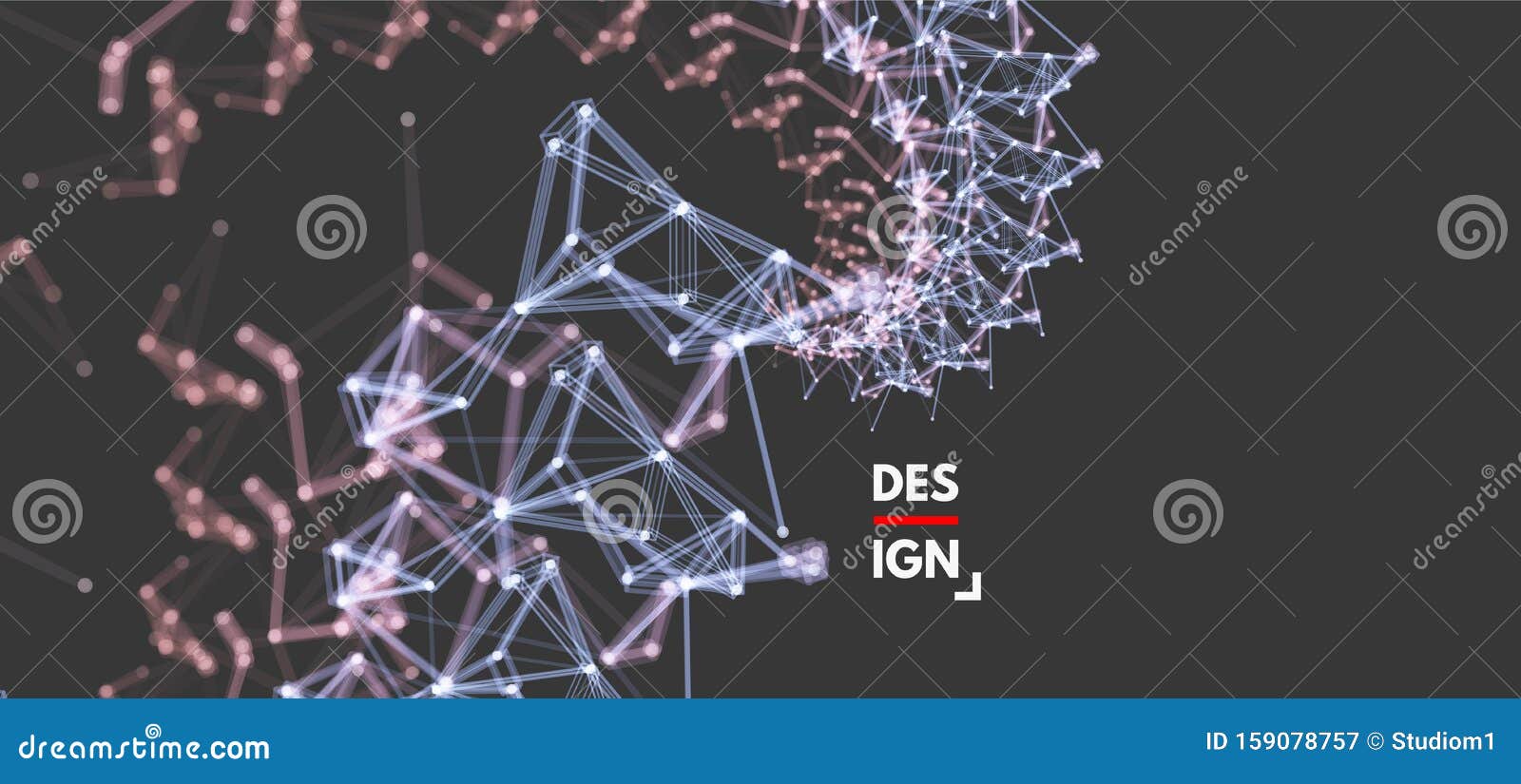 3d Connection Structure. Futuristic Technology Style. Low-poly Element ...