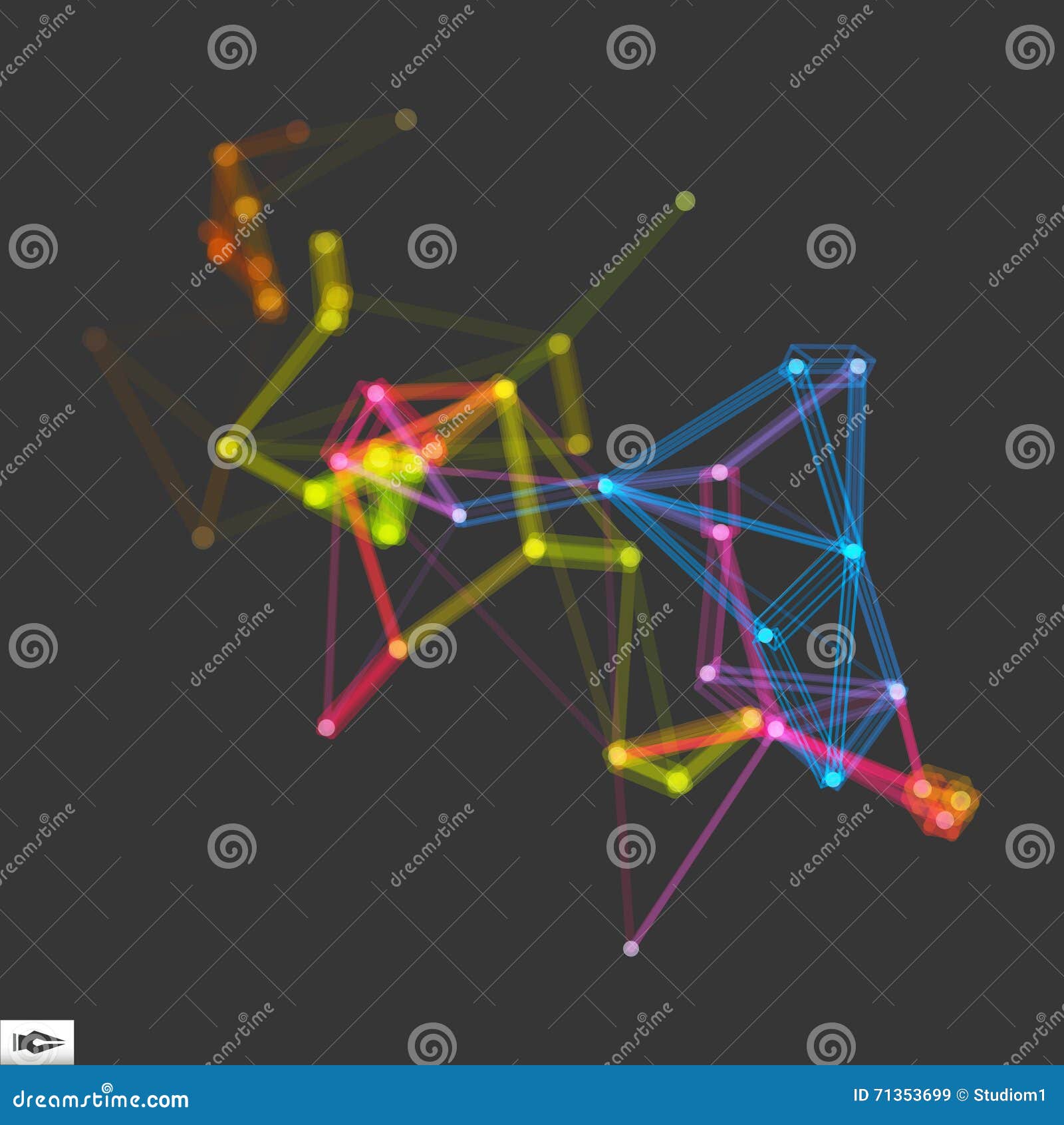3D Connection Structure. Futuristic Technology Style Stock Illustration ...